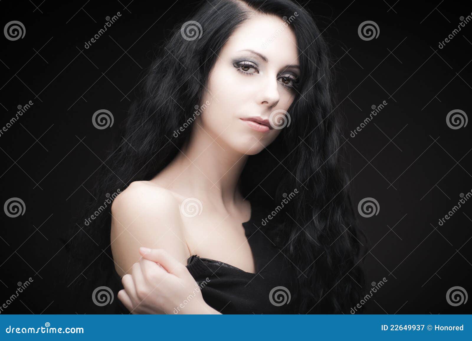 Young Attractive Gothic Brunette Woman Stock Image - Image of black ...