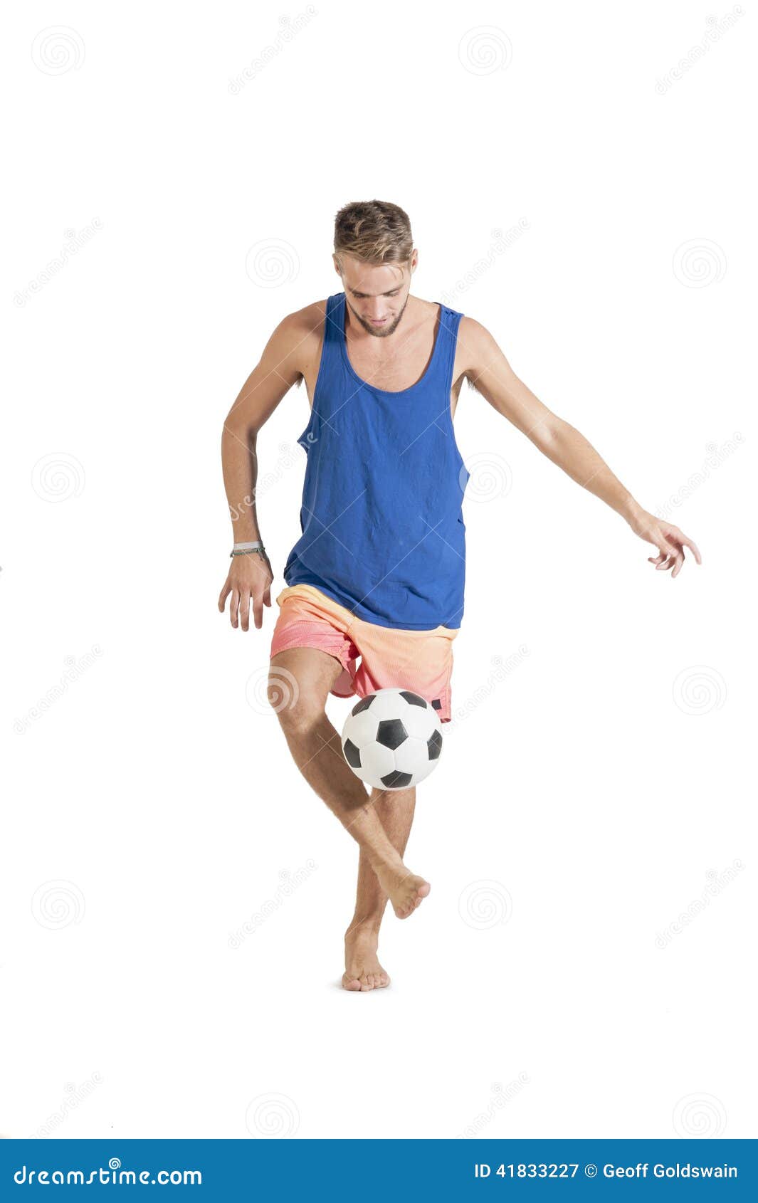 Young Attractive Guy Playing with Football Stock Image - Image of ...
