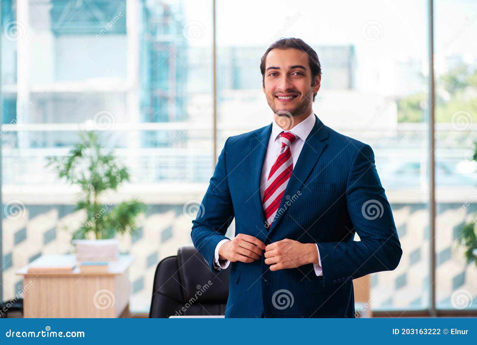 Young Handsome Employee Working in the Office Stock Photo - Image of ...