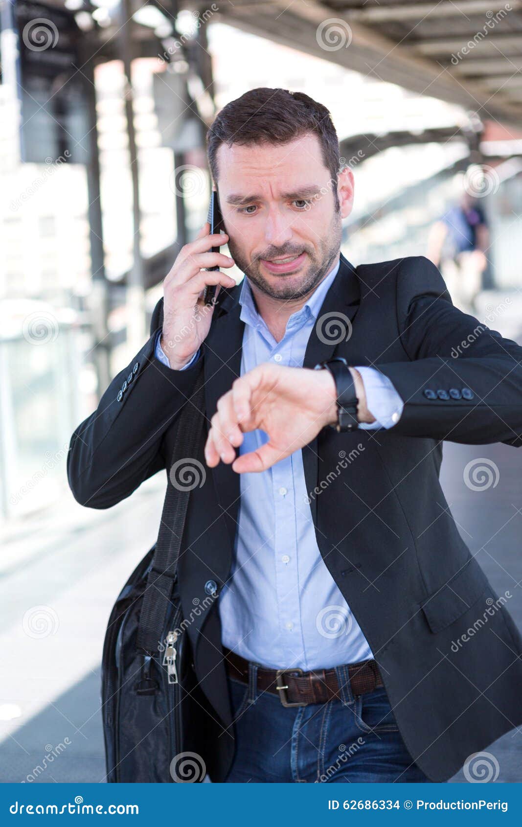 Young Attractive Man Being Late To an Appointment Stock Photo - Image ...