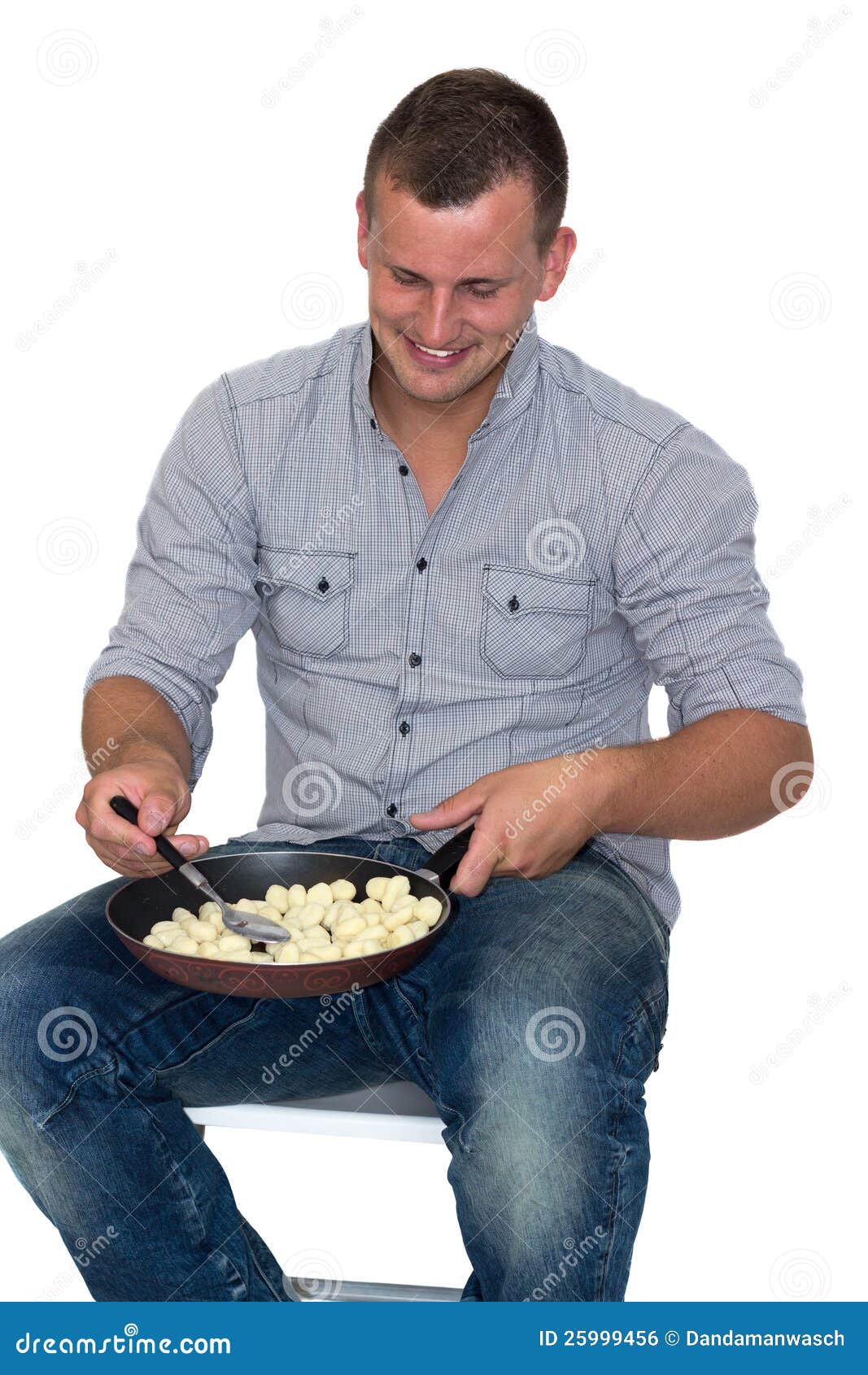 Young Attractive Man Cooking Stock Photo - Image of lunch, food: 25999456