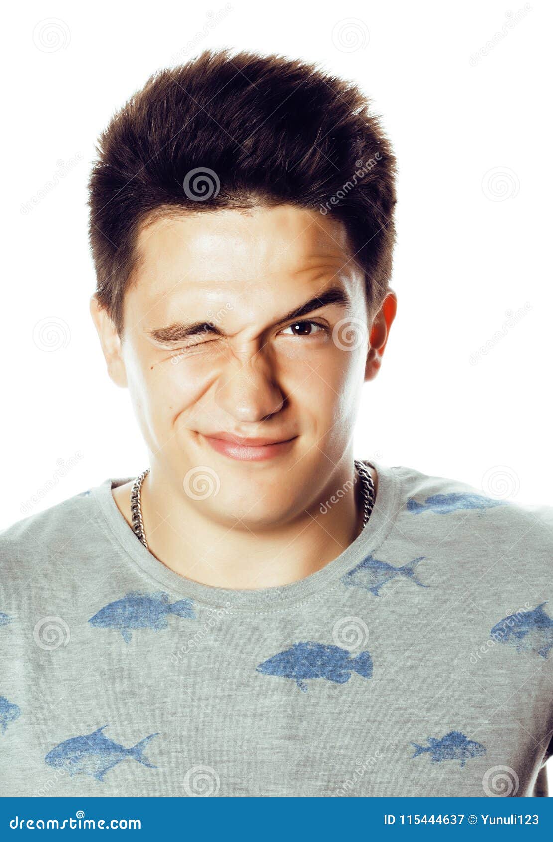Young Attractive Man Isolated Thinking Emotional on White Close Stock ...