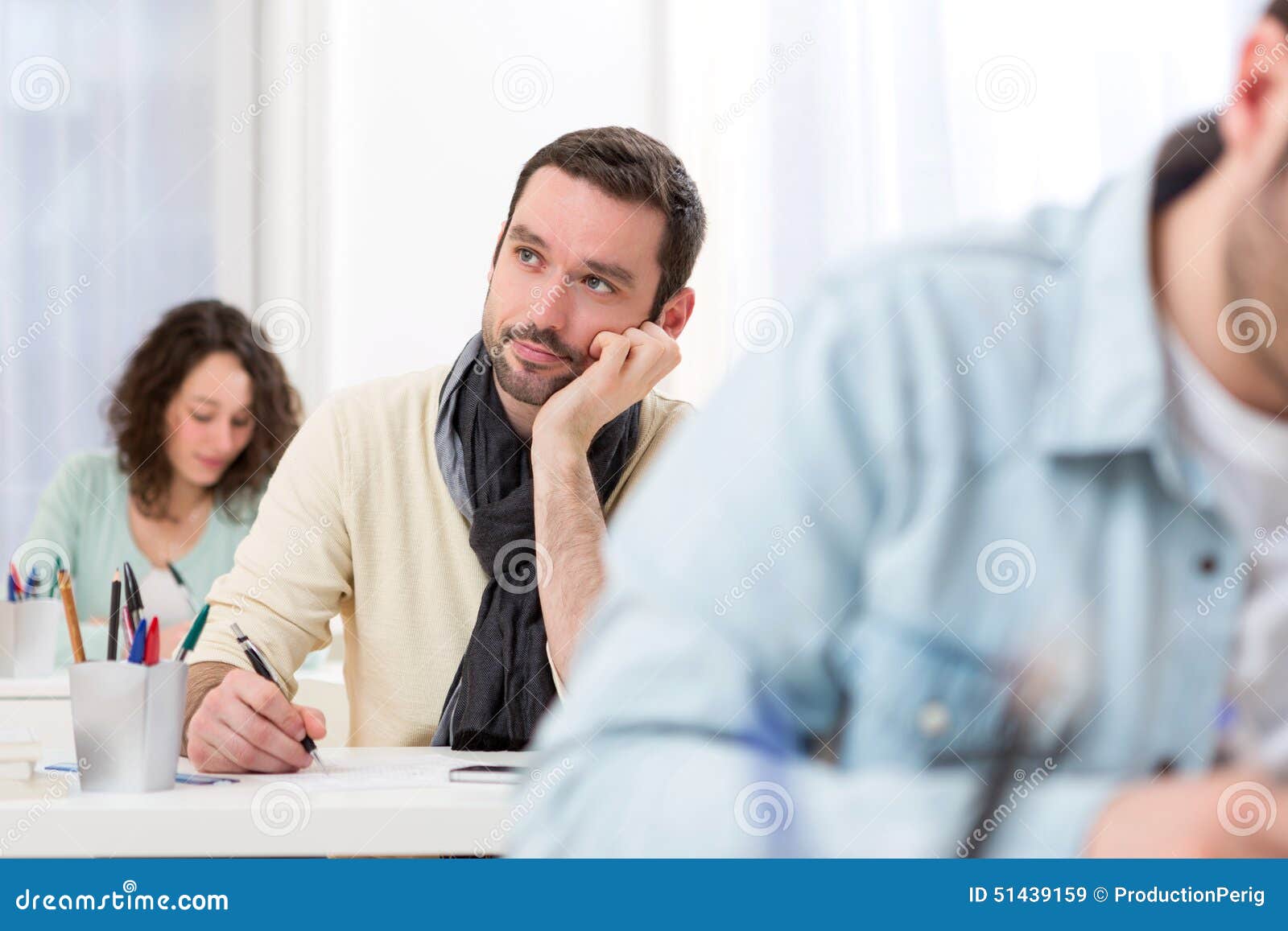 Young Attractive Man Taking Competitive Exam Stock Image - Image of ...