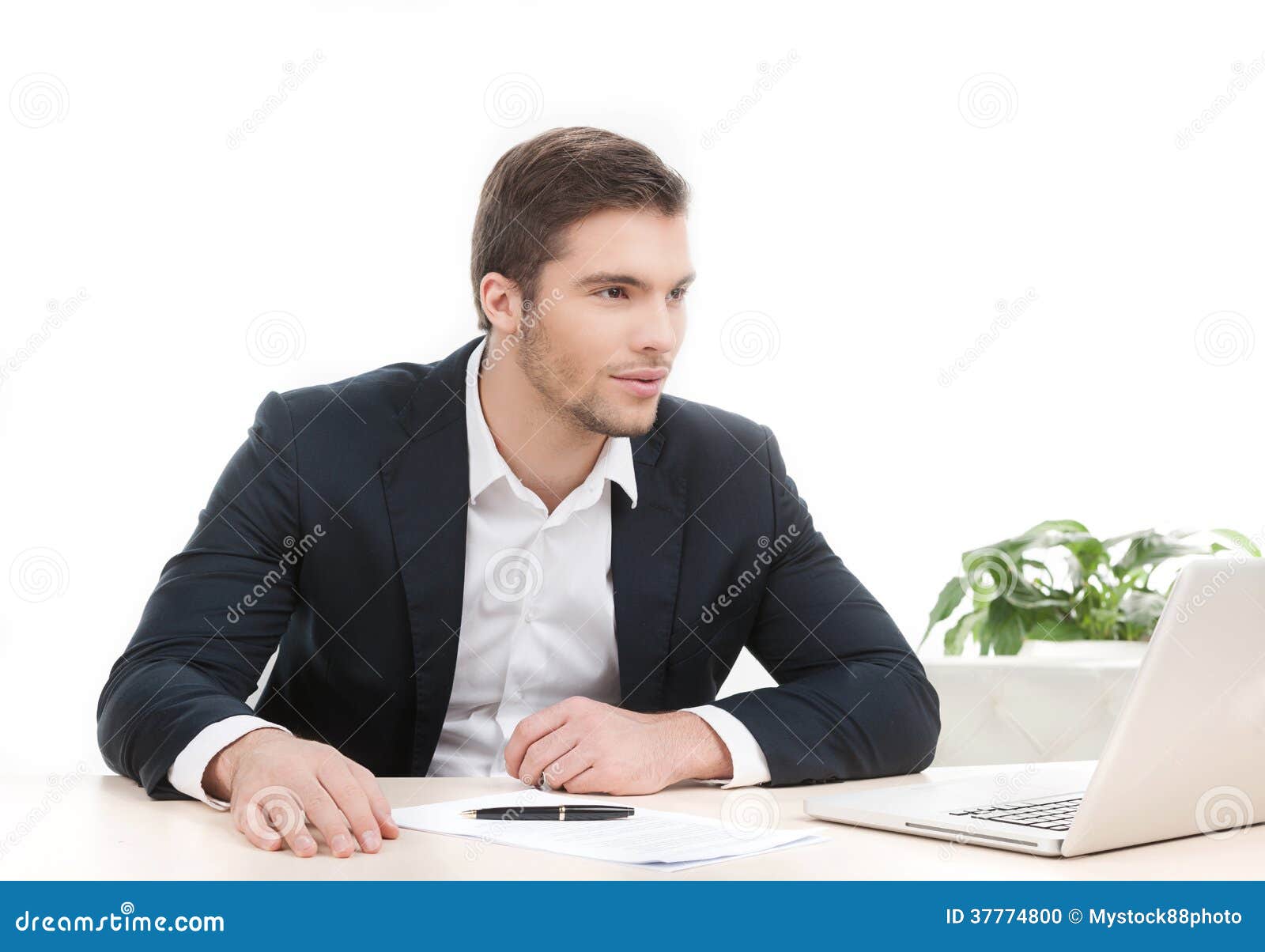 Young Attractive Man Working at His Work. Stock Photo - Image of ...