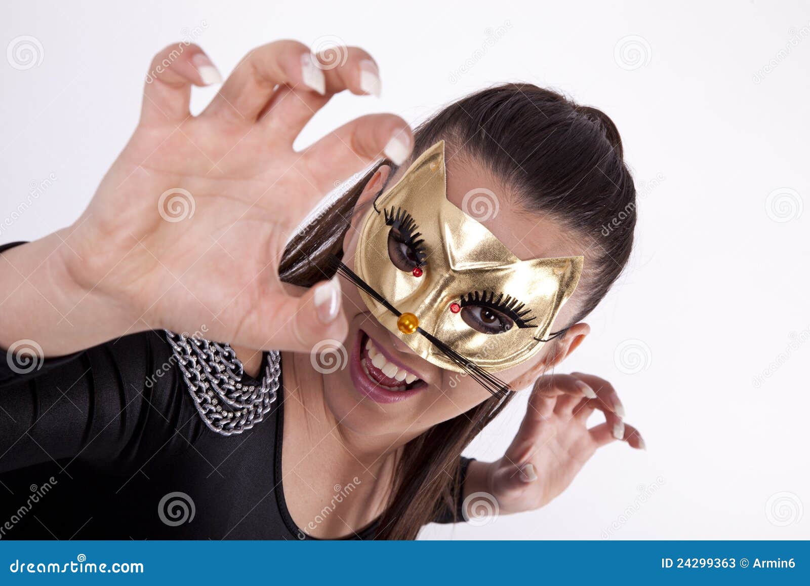 Young Attractive Masked Woman Stock Image - Image of costume, girl ...