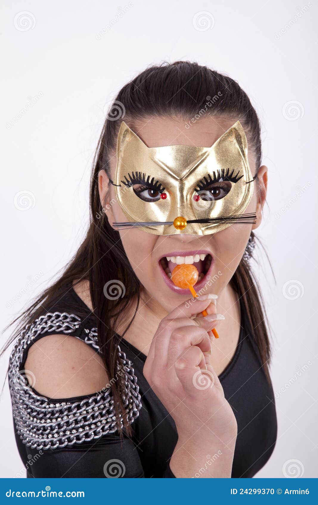 Young Attractive Masked Woman Stock Photo - Image of majestic, fashion ...