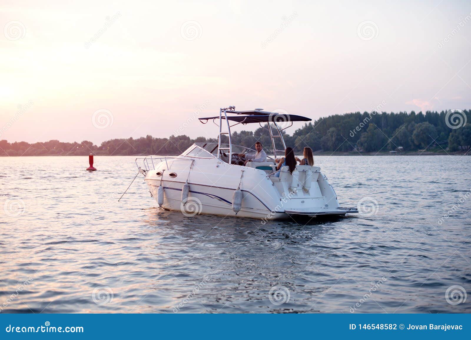 Young Attractive People Having Good Time on a Boat Stock Photo - Image ...