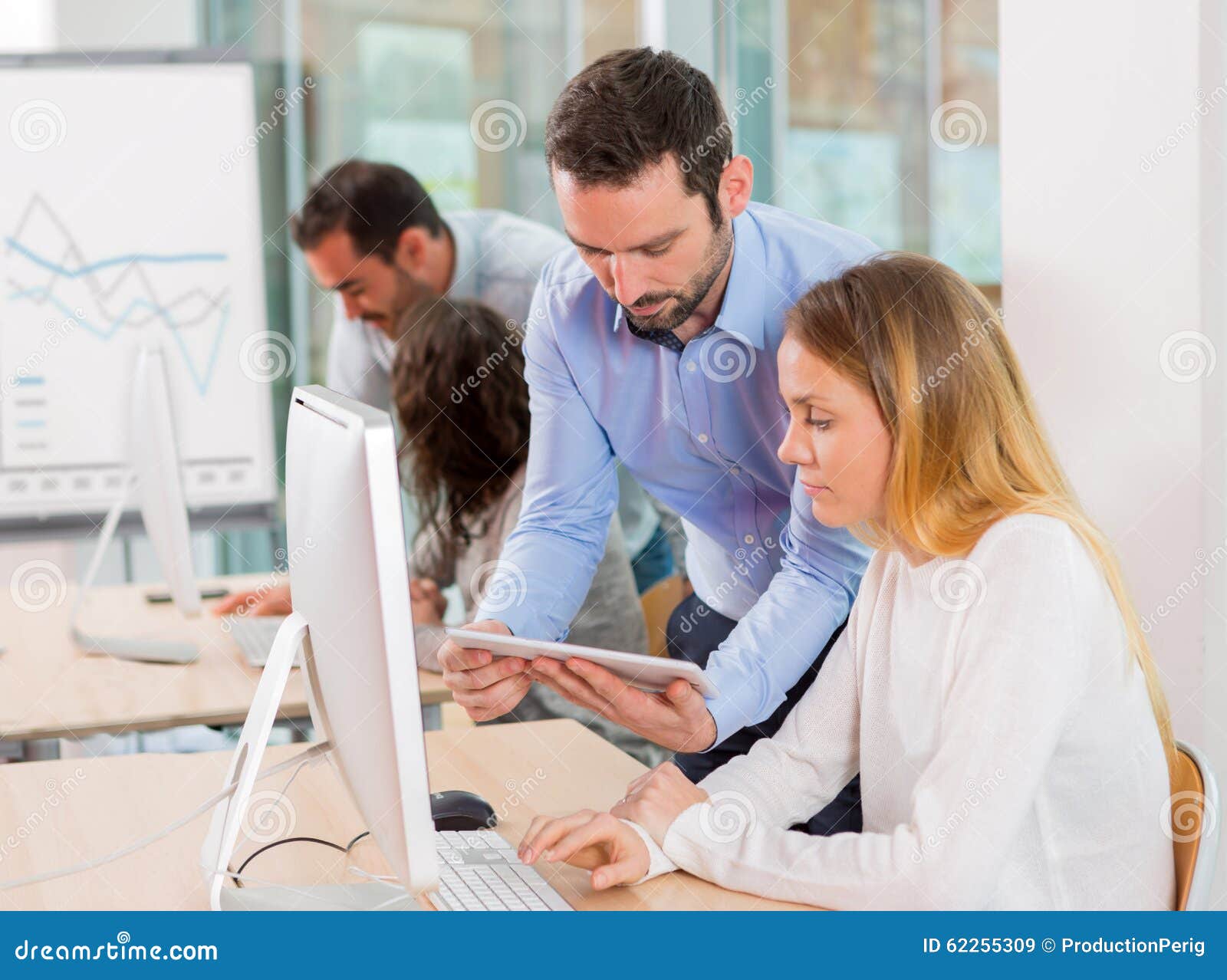 Young Attractive People Taking a Training Course with Formator Stock ...