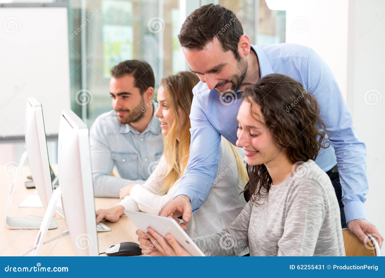 Young Attractive People Taking a Training Course with Formator Stock ...