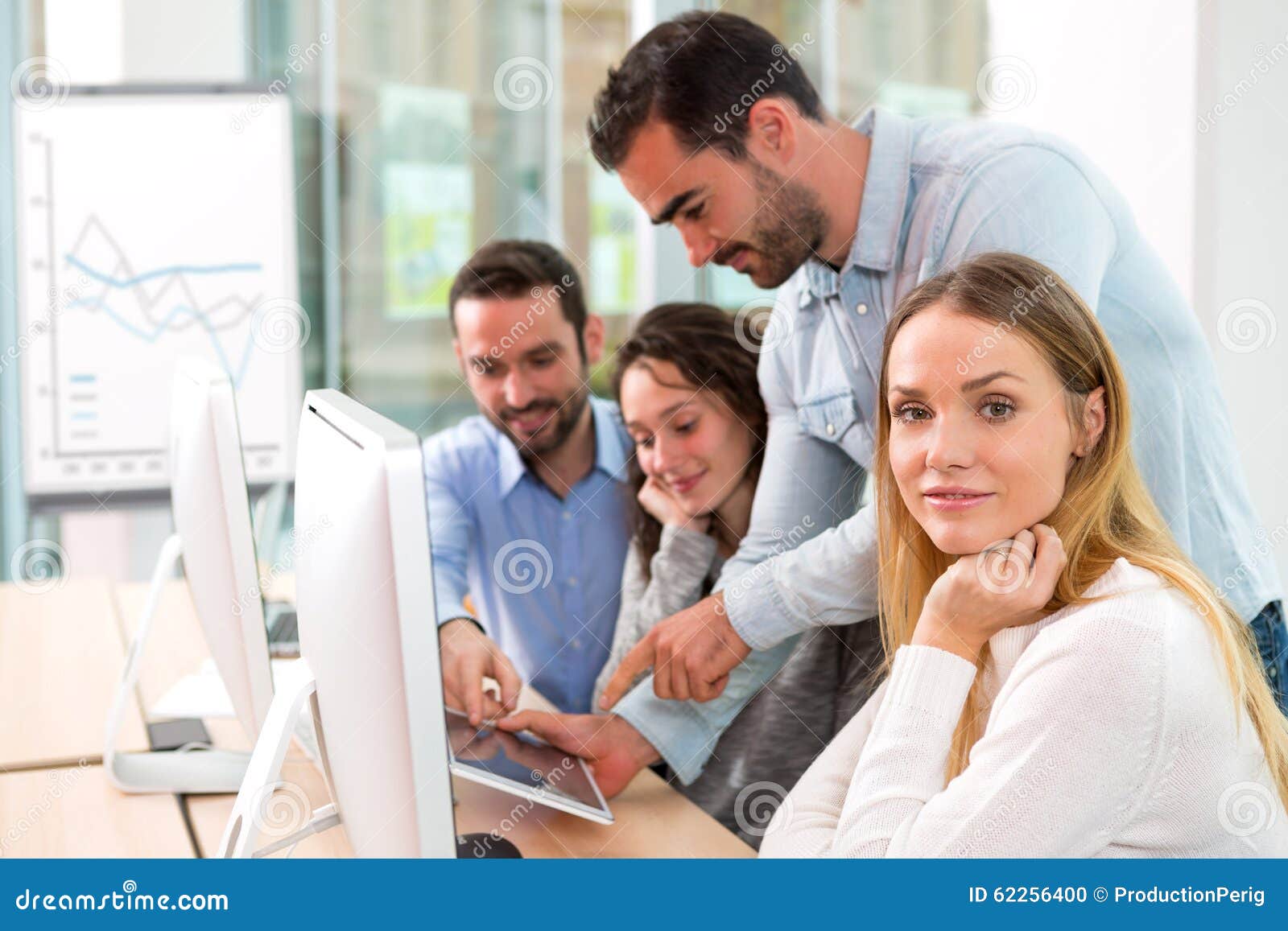 Young Attractive People Taking a Training Course with Formator Stock ...