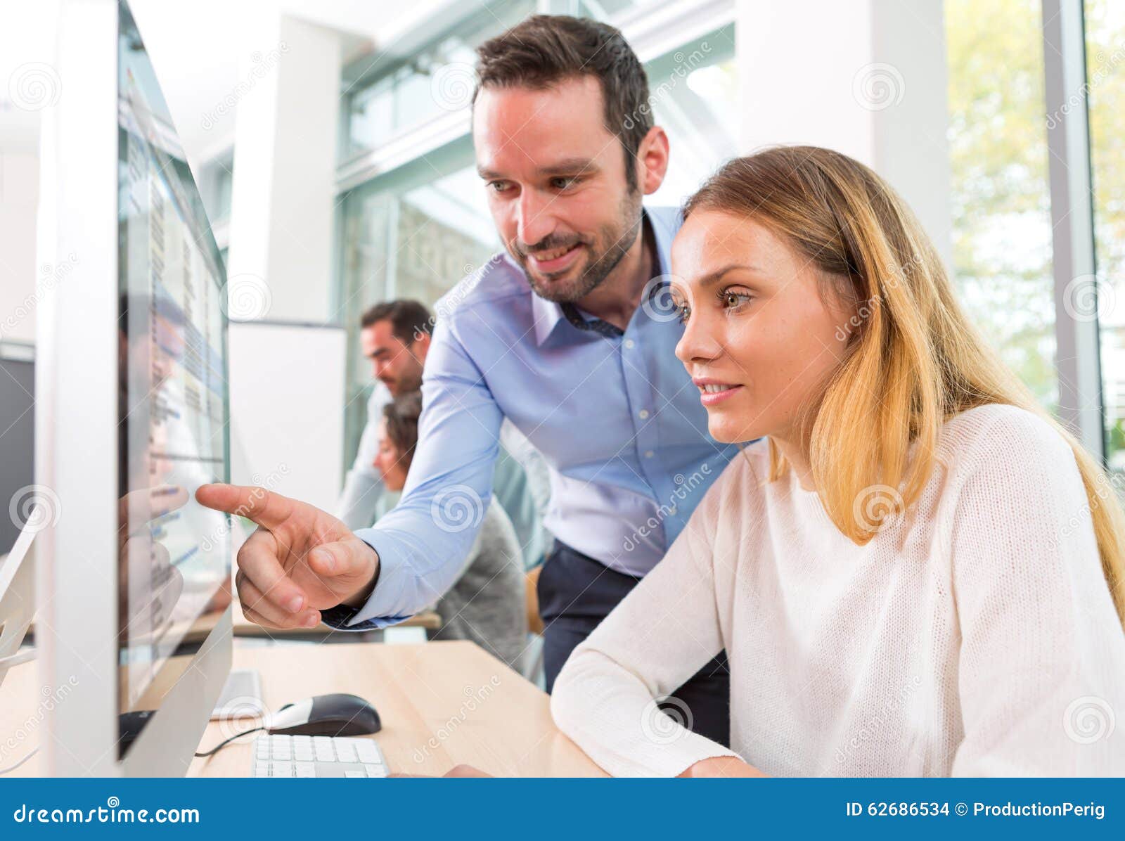 Young Attractive People Taking a Training Course with Formator Stock ...