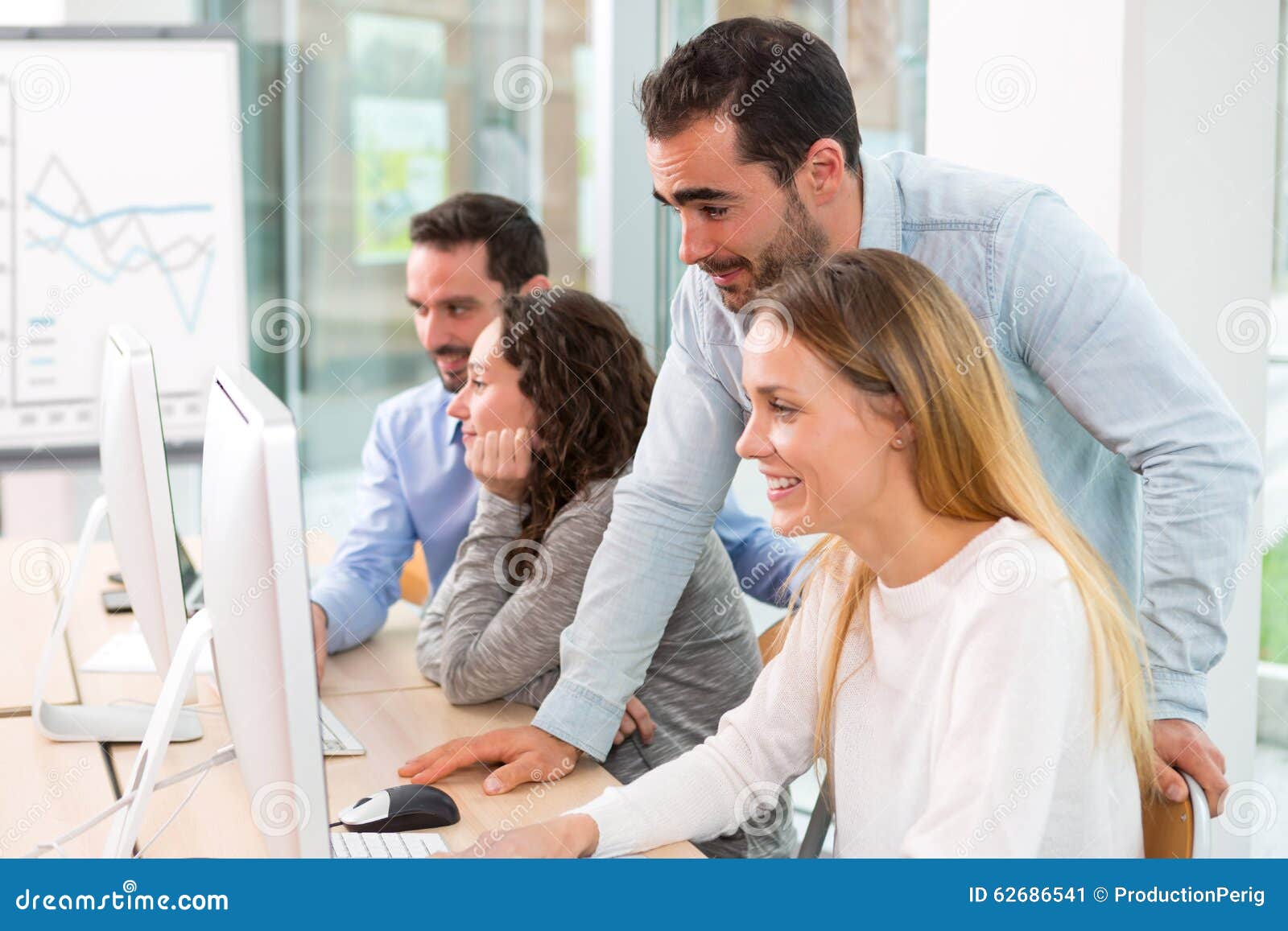 Young Attractive People Taking a Training Course with Formator Stock ...