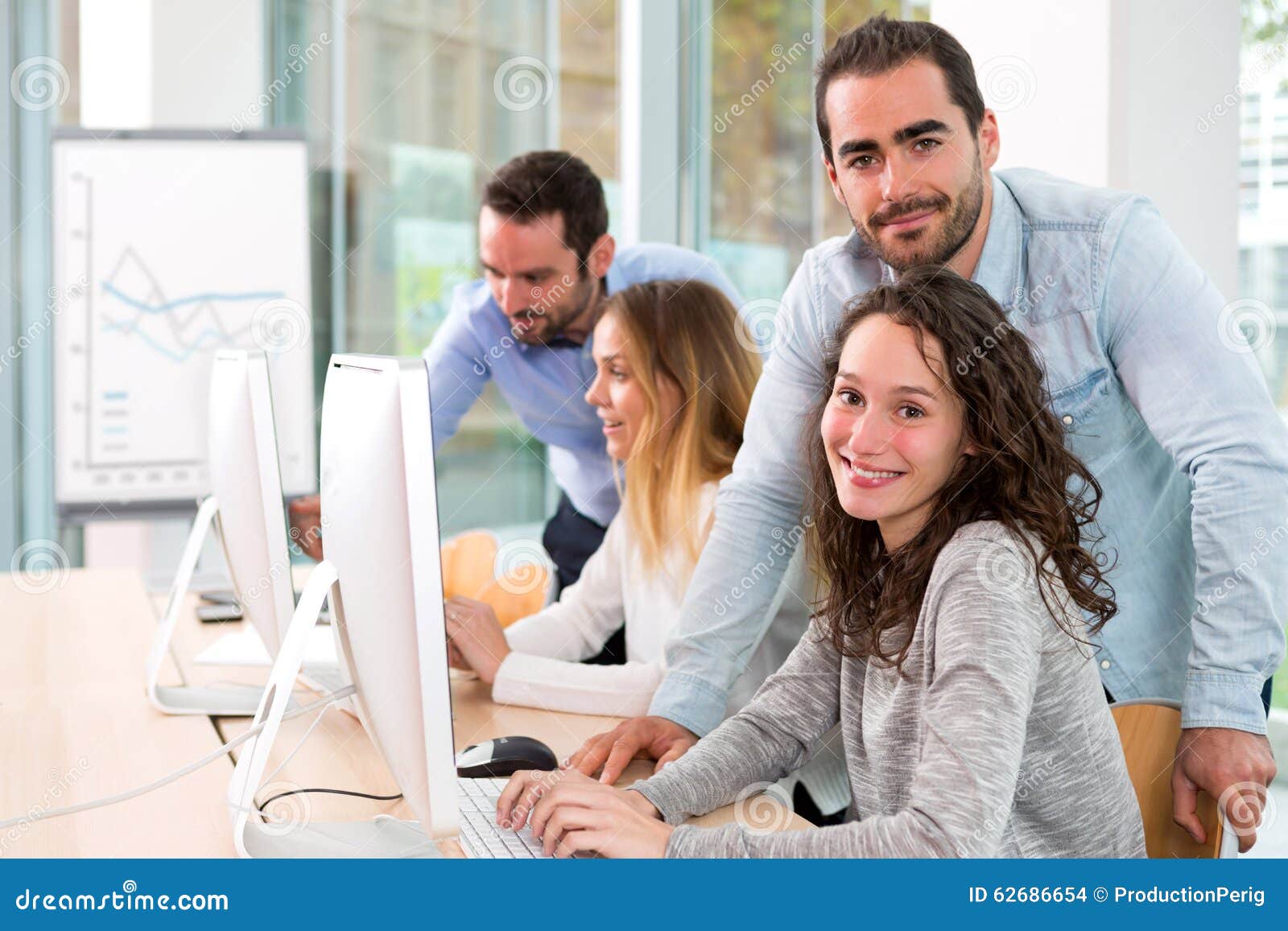 Young Attractive People Taking a Training Course with Formator Stock ...