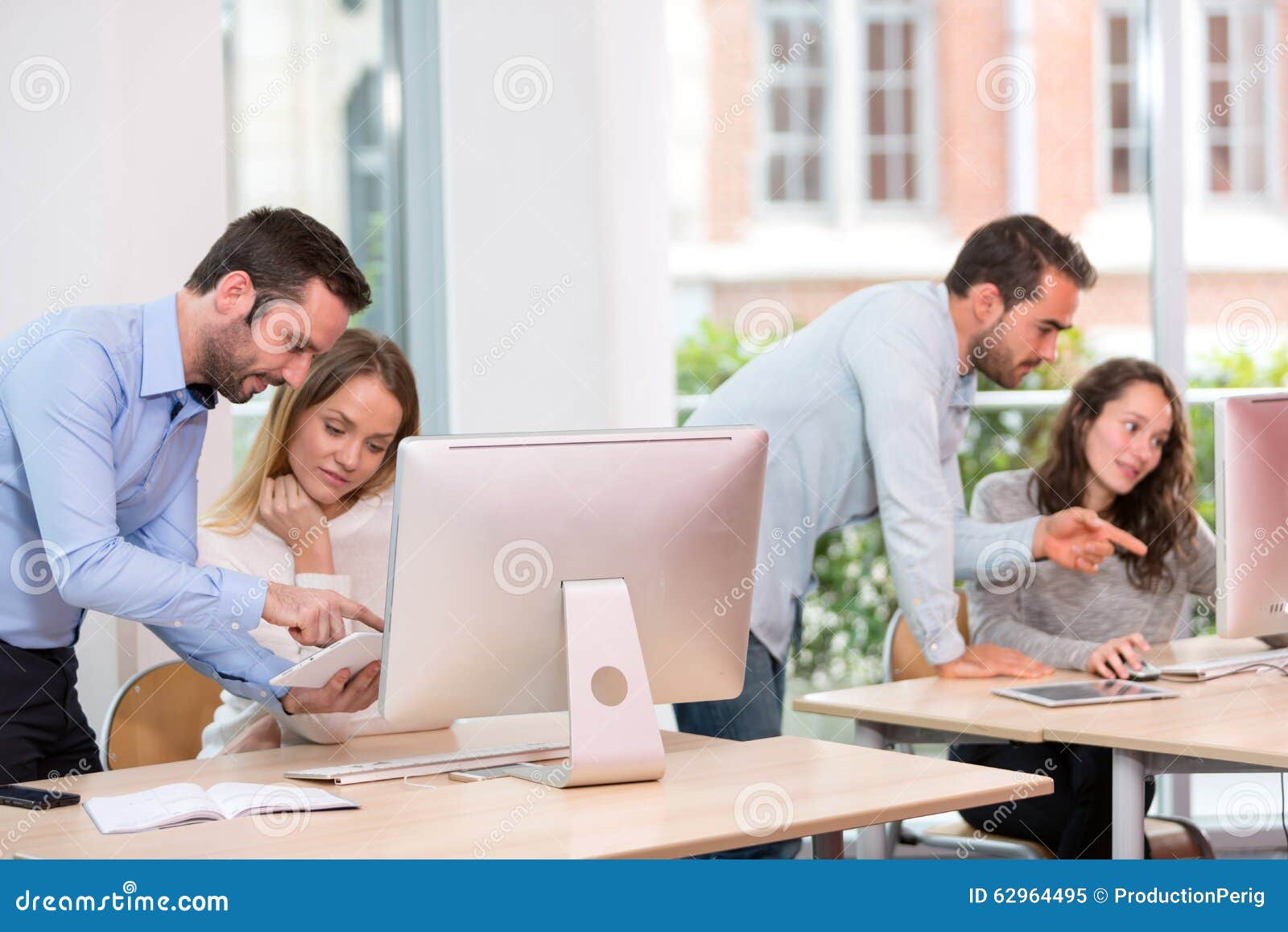 Young Attractive People Taking a Training Course with Formator Stock ...