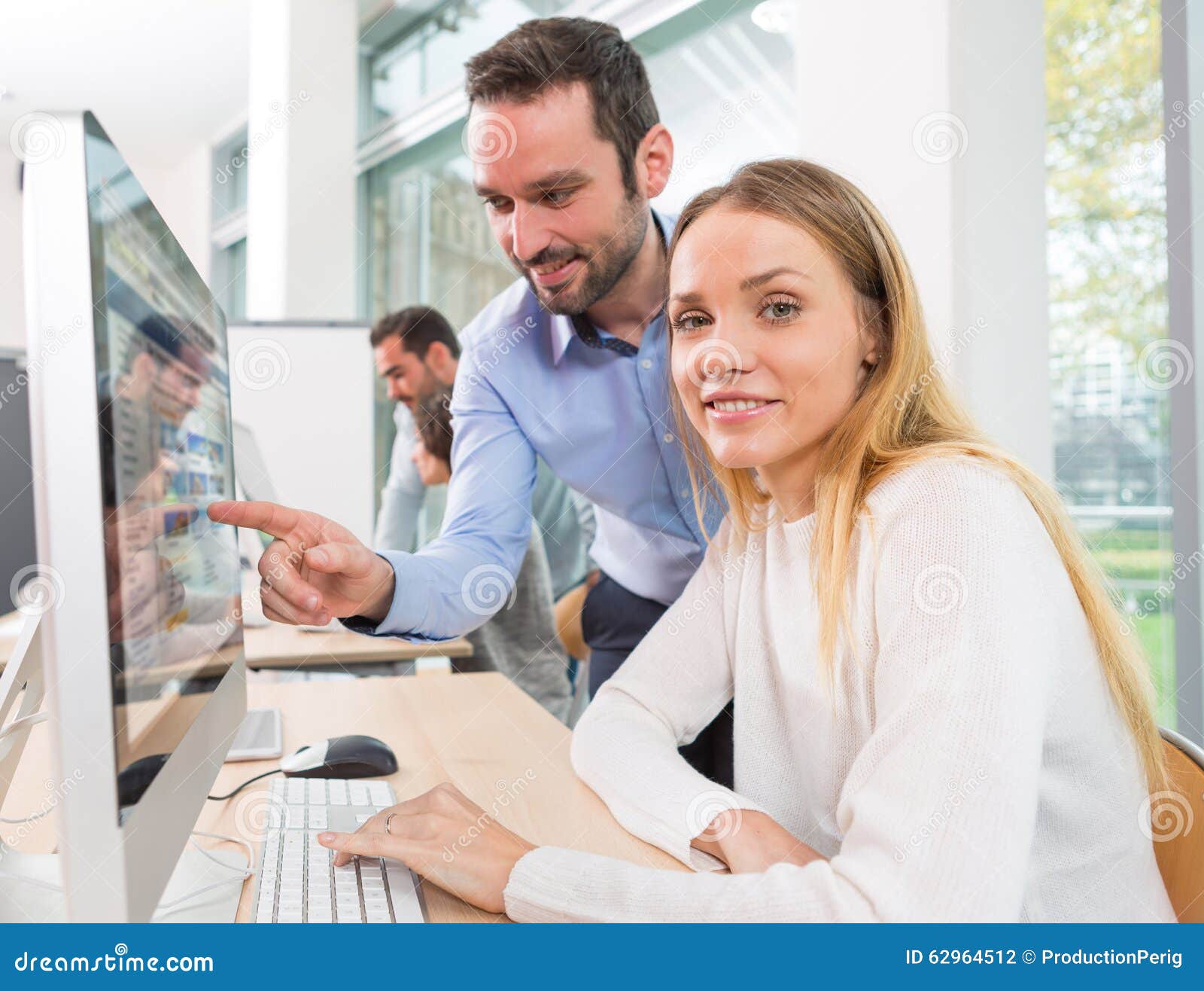 Young Attractive People Taking a Training Course with Formator Stock ...