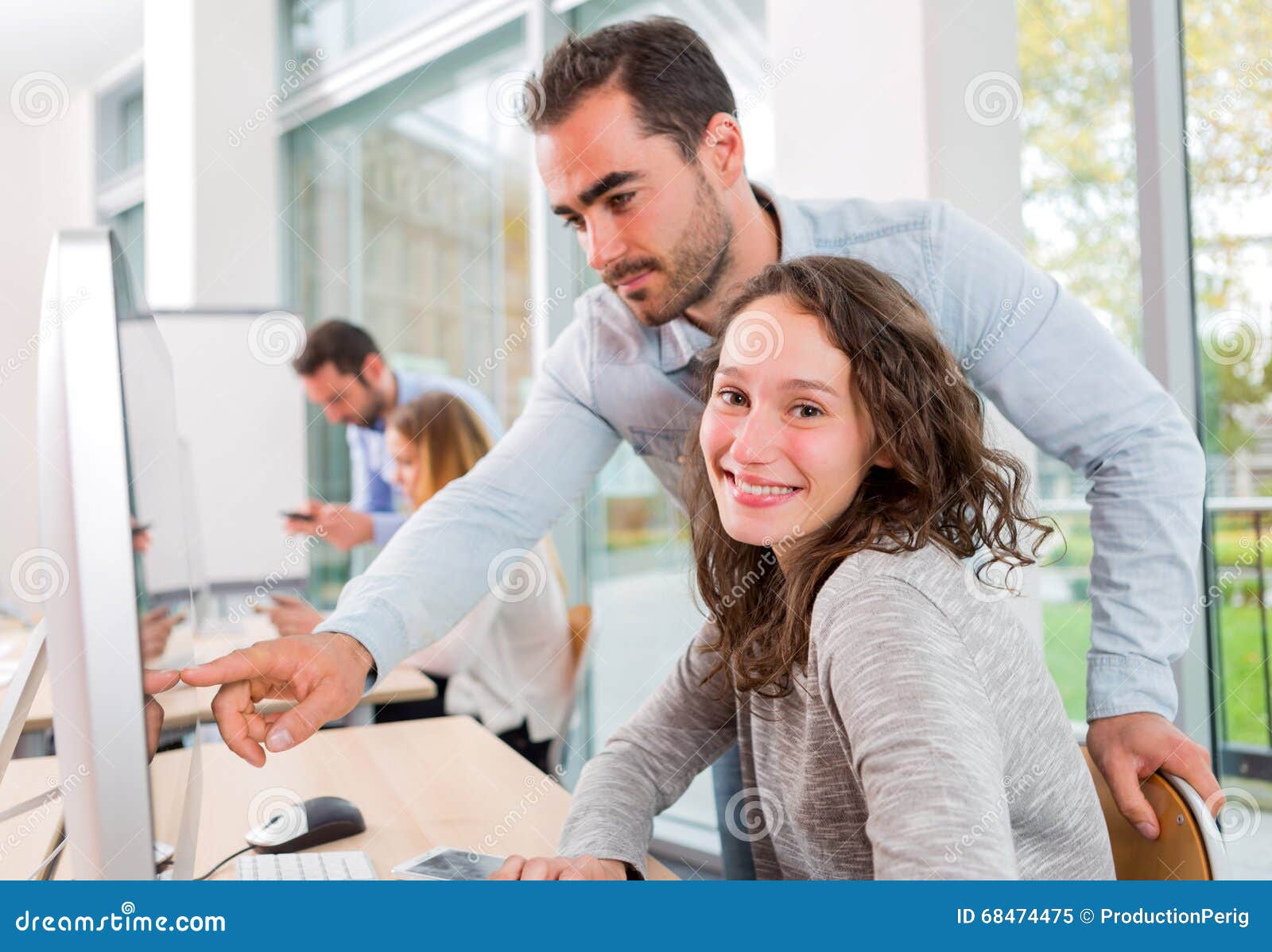 Young Attractive People Taking a Training Course with Formator Stock ...