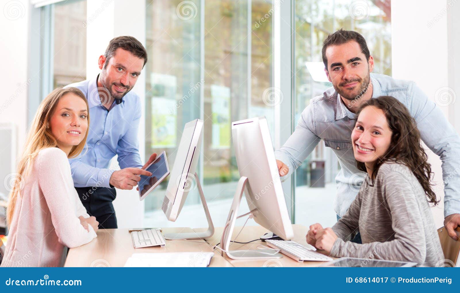 Young Attractive People Taking a Training Course with Formator Stock ...