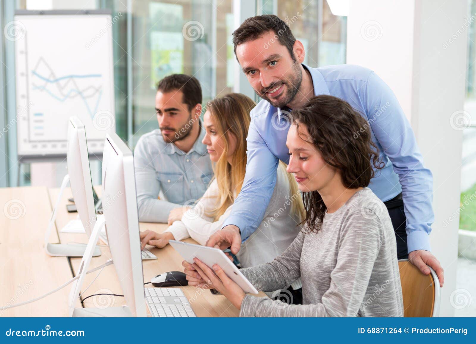 Young Attractive People Taking a Training Course with Formator Stock ...