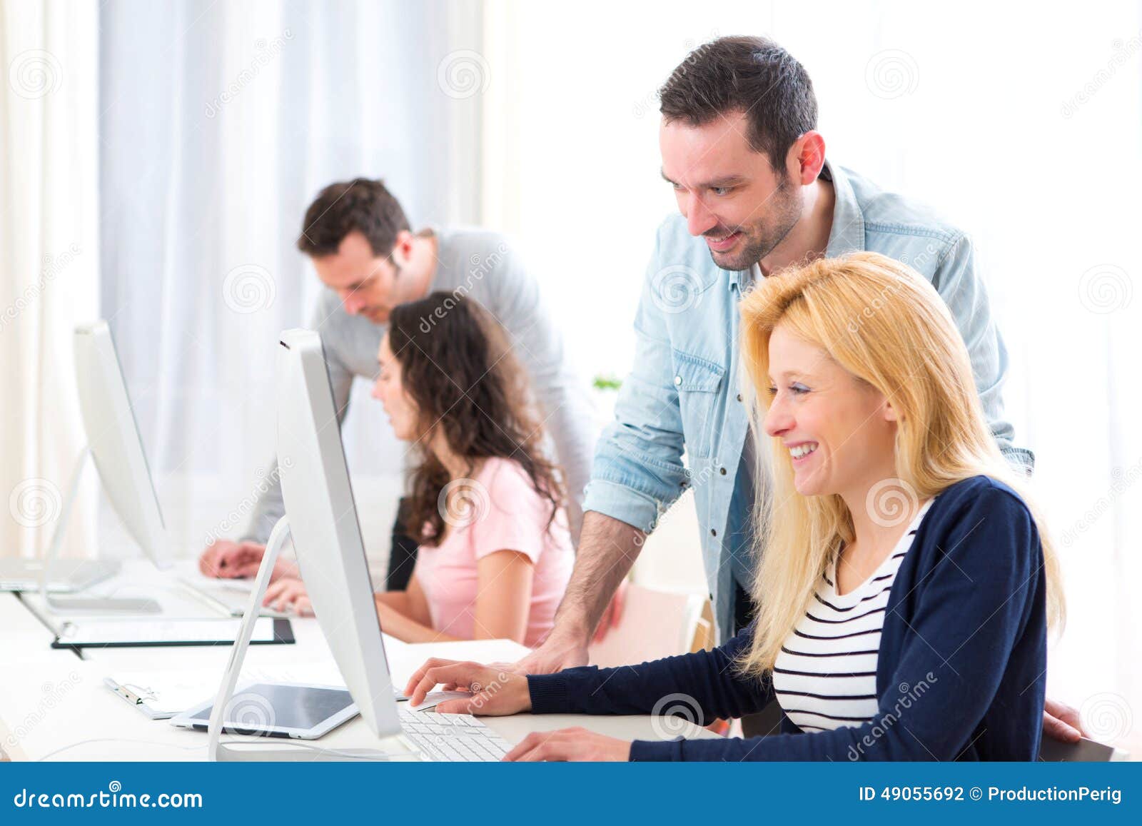 Young Attractive People Taking a Training Course Stock Photo - Image of ...