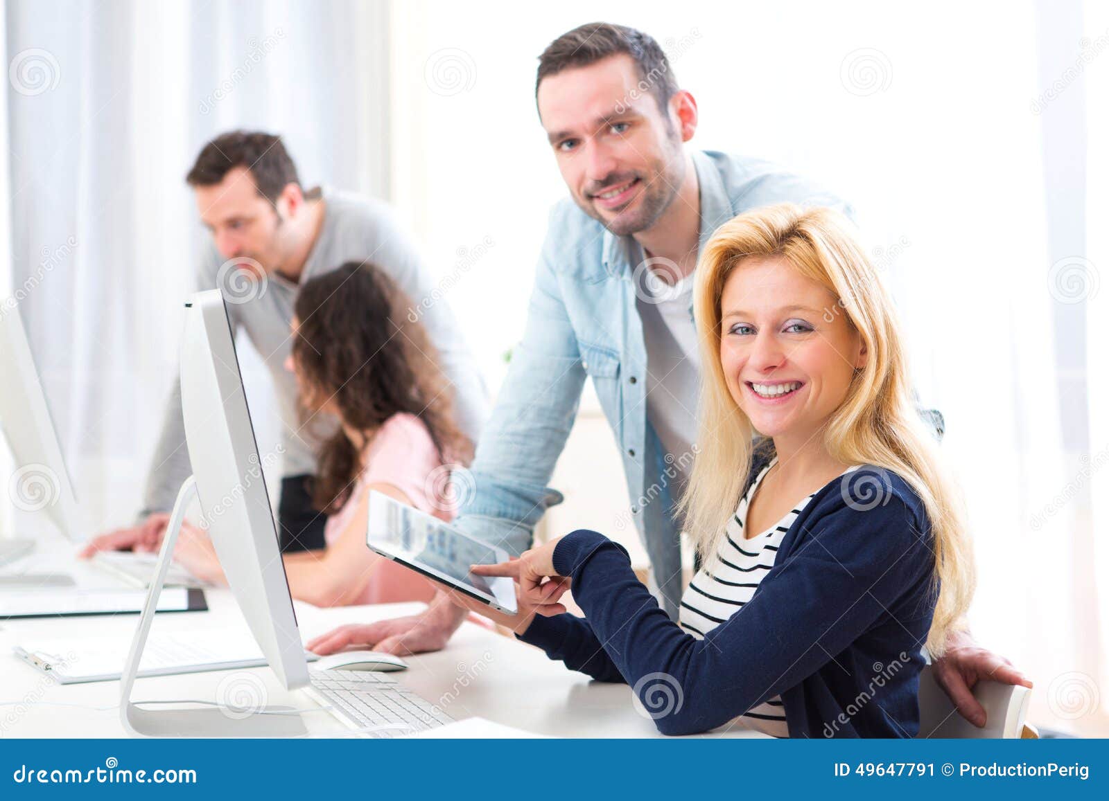 Young Attractive People Taking a Training Course Stock Image - Image of ...