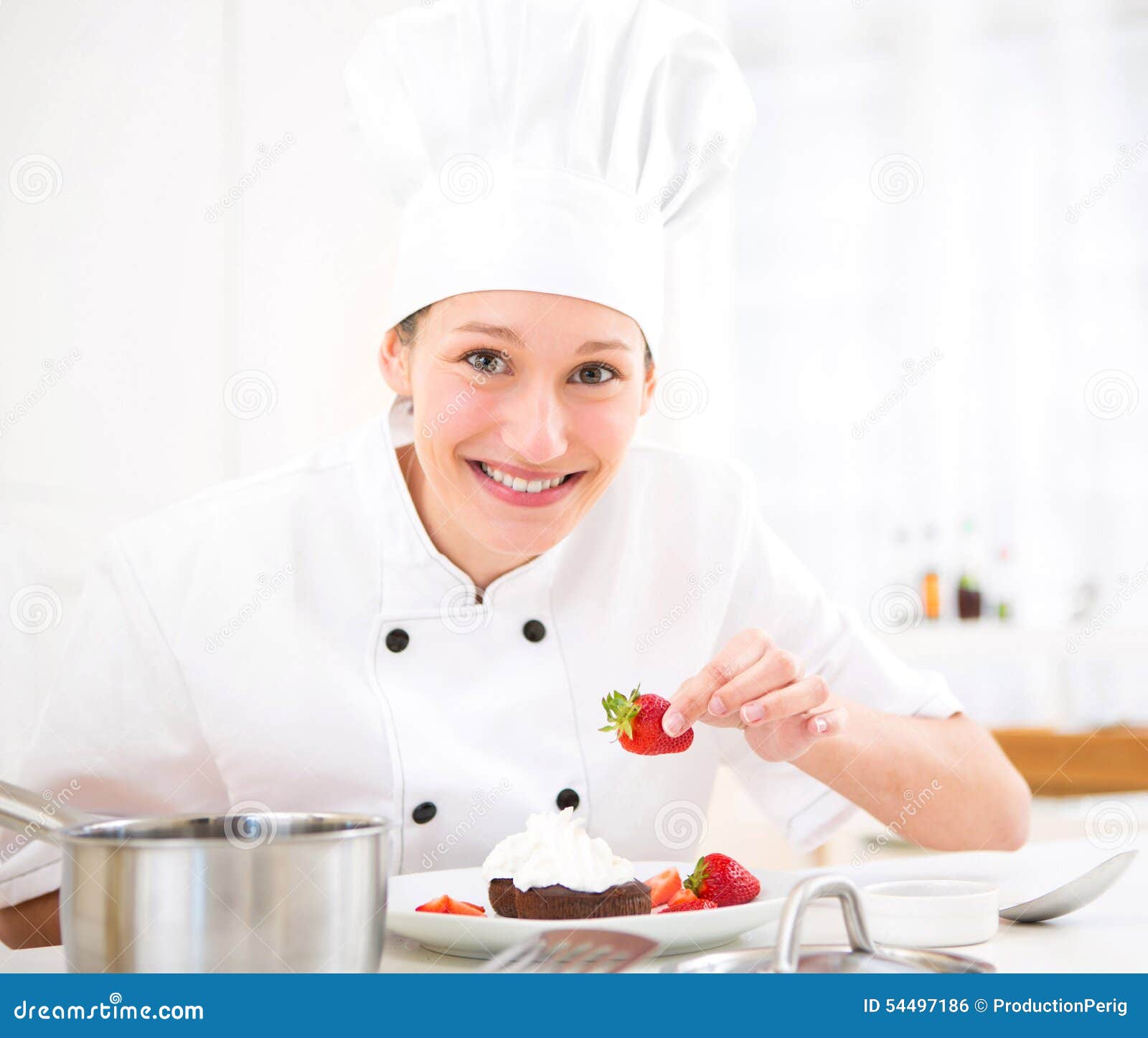 Young Attractive Professional Chef Cooking in His Kitchen Stock Photo ...