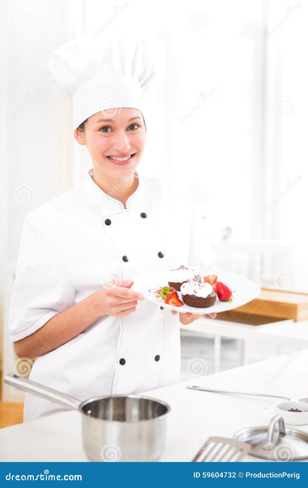 Young Attractive Professional Chef Cooking in His Kitchen Stock Photo ...