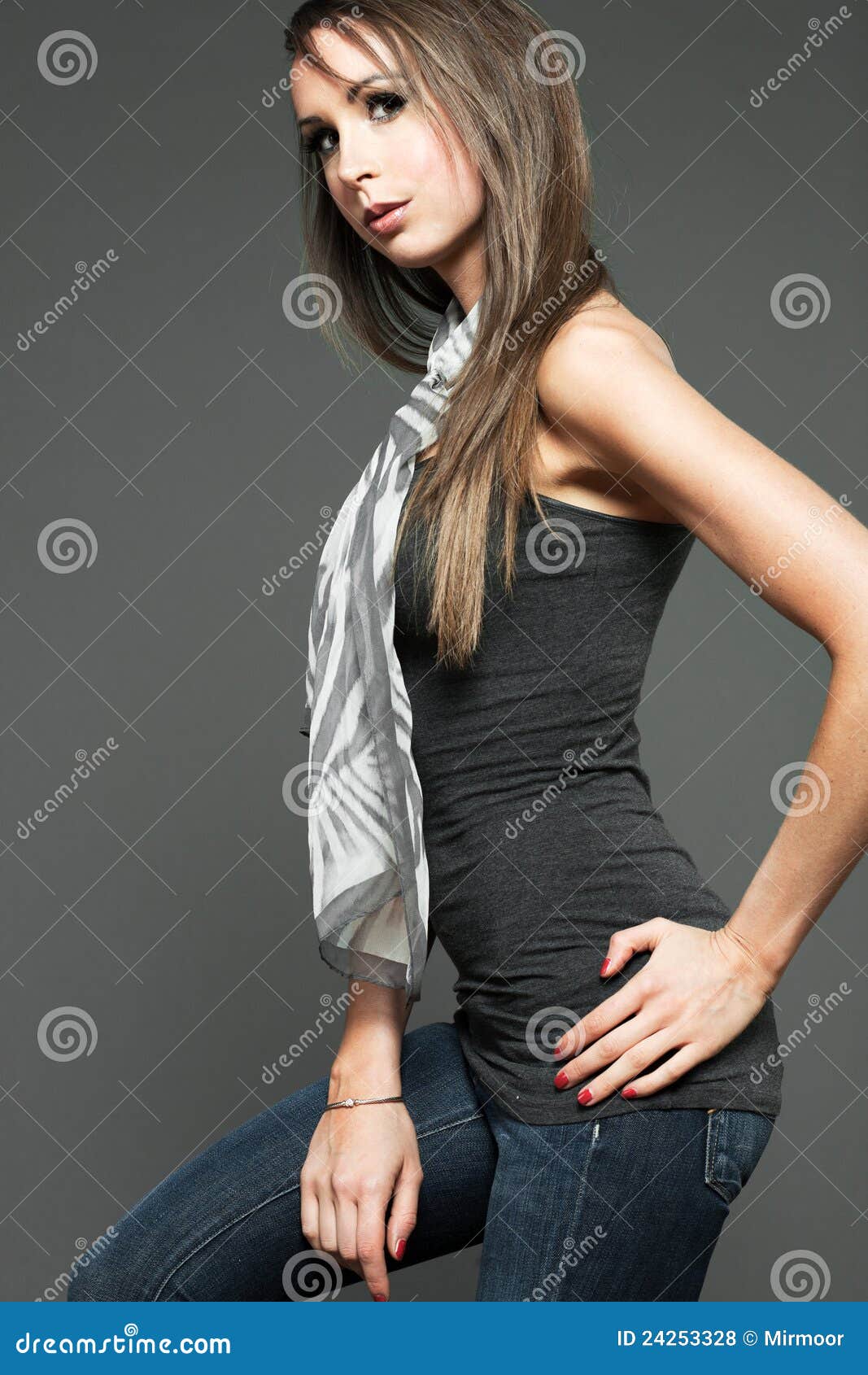 Young Attractive Slim Fashion Model. Stock Photo - Image of clothes ...