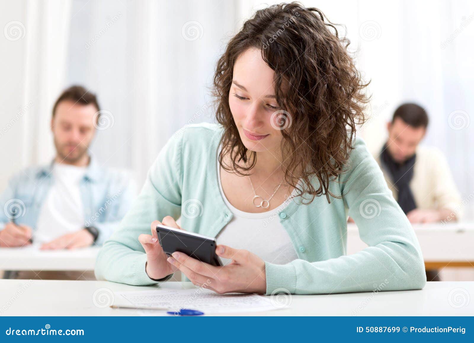 Young Attractive Student during Mathematics Classes Stock Image - Image ...