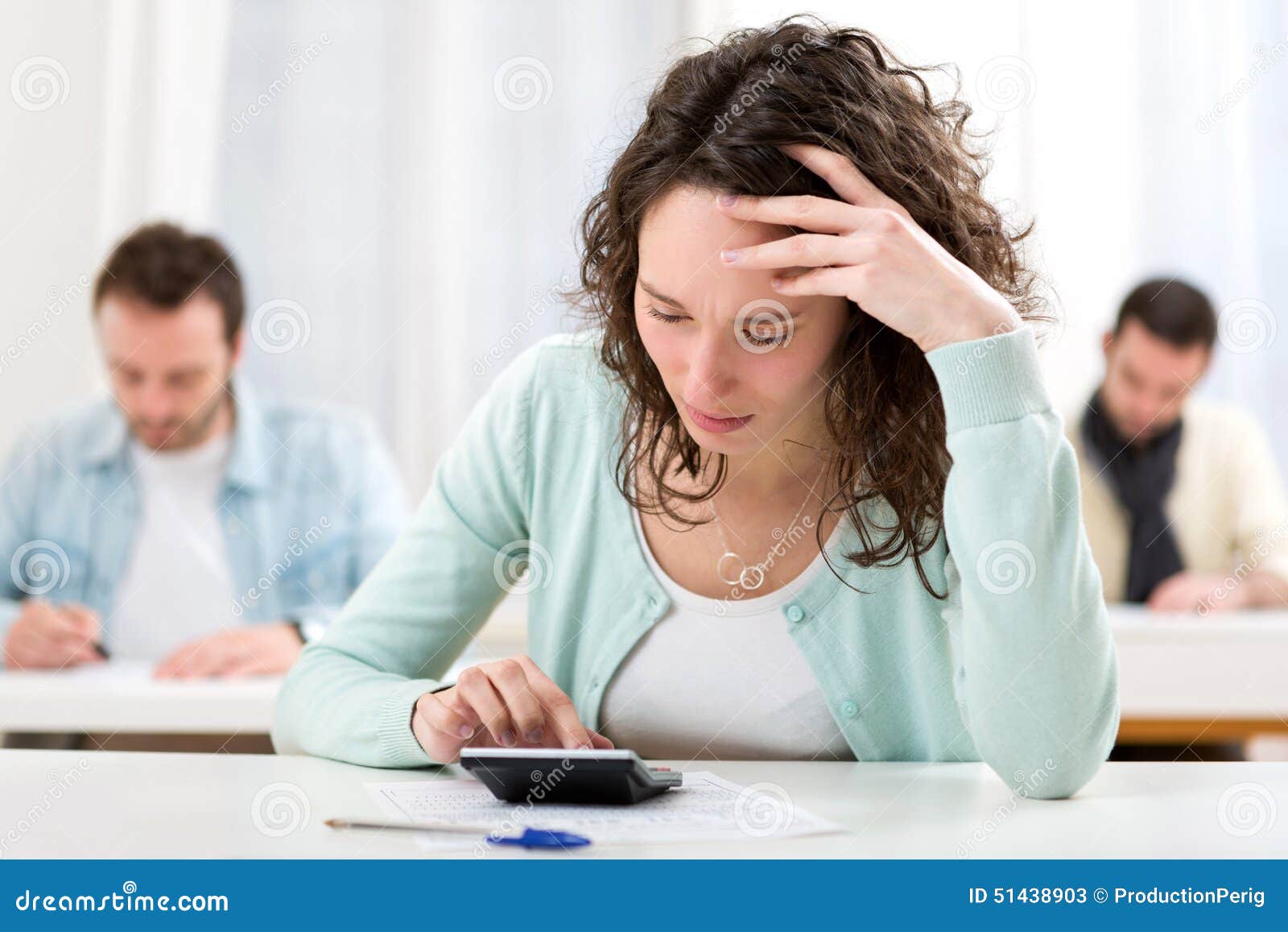 Young Attractive Student during Mathematics Classes Stock Image - Image ...