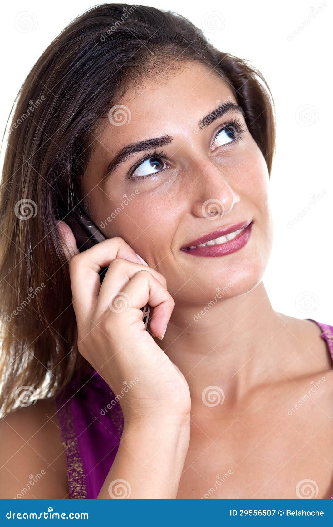 Young Attractive Woman on the Cell Phone. Stock Image - Image of ...