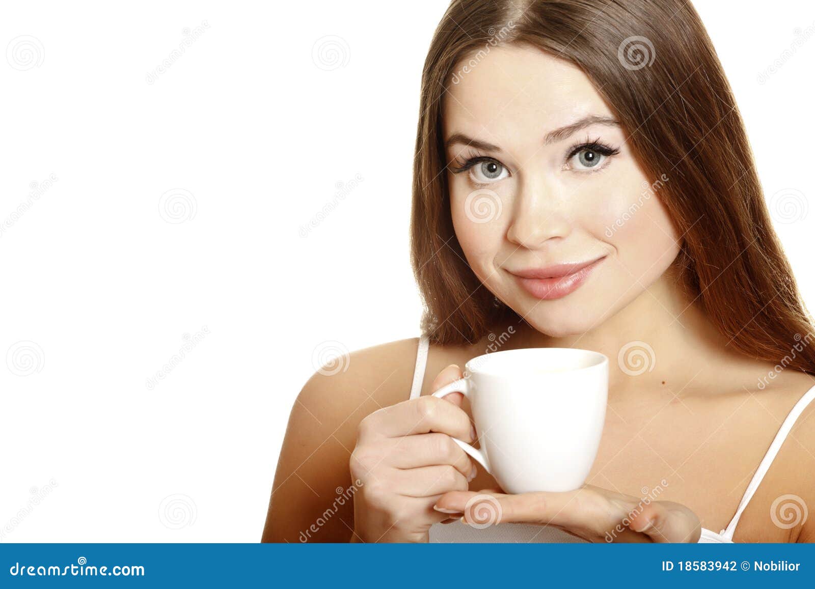 Young Attractive Woman with Cup Stock Photo - Image of person, beverage ...