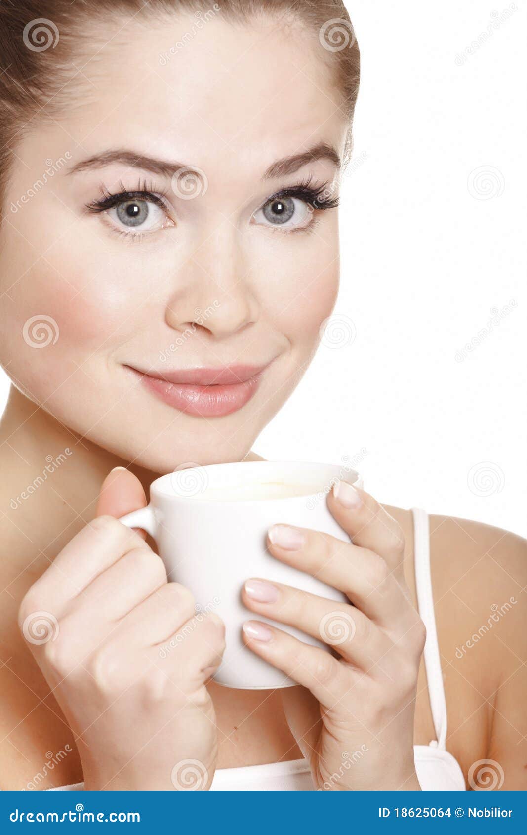 Young Attractive Woman with Cup Stock Photo - Image of girl, caffeine ...