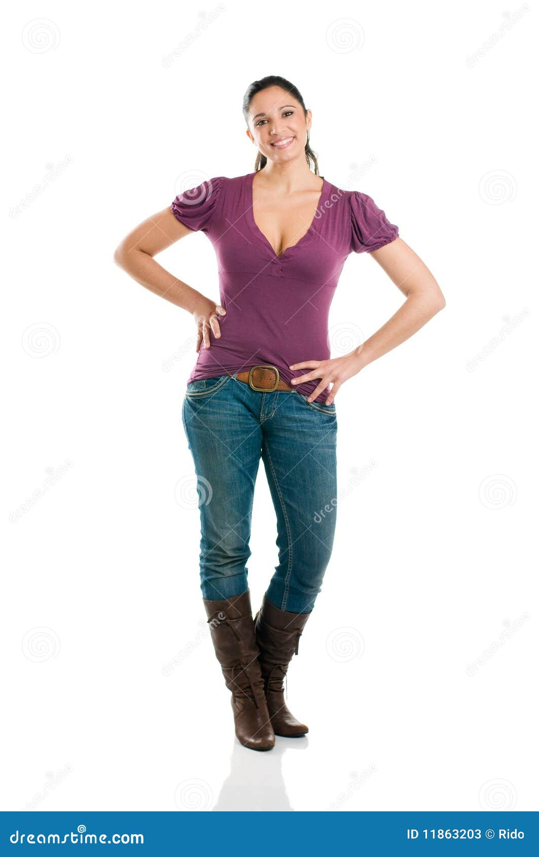 Young Attractive Woman Full Length Stock Image - Image of isolated ...