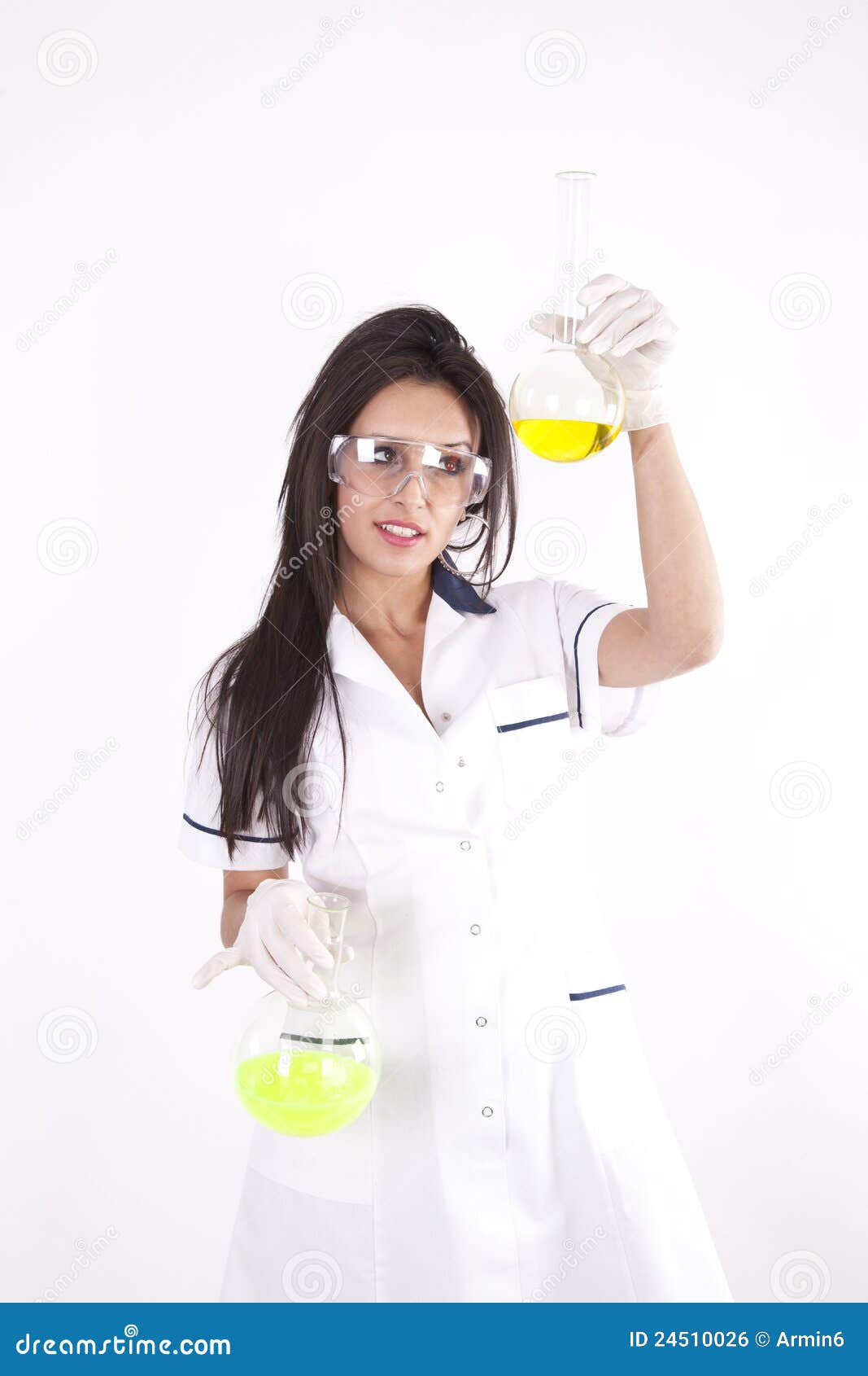 Young Attractive Woman Lab Technician Stock Photo - Image of girl ...