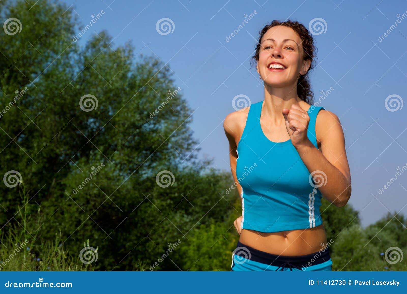 Young Attractive Woman Runs in the Country Stock Photo - Image of ...