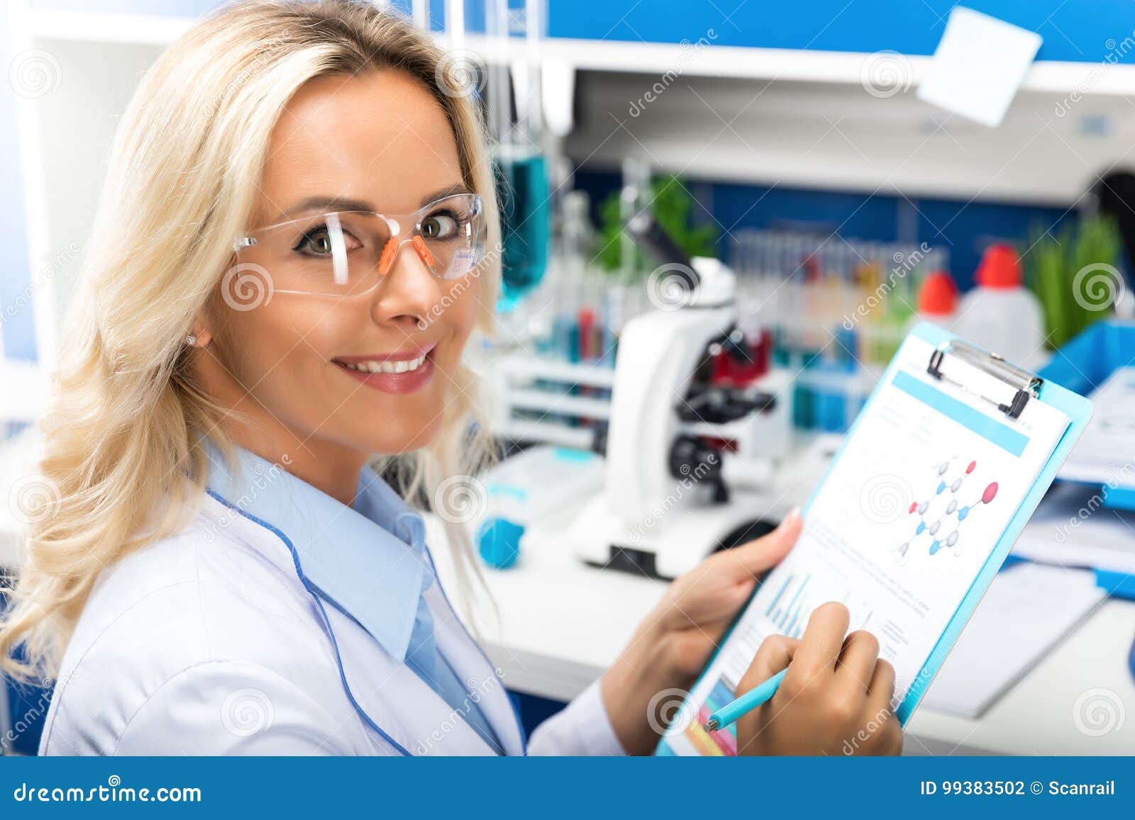Young Attractive Woman Scientist Researching in the Laboratory Stock ... Young Attractive Woman Scientist Researching in the Laboratory Stock ...