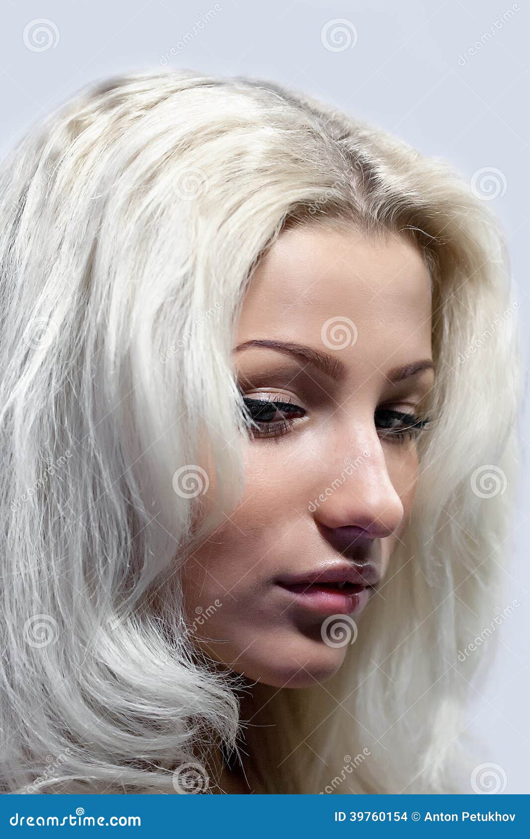 Young Attractive Woman with a White Hair Stock Photo - Image of long ...