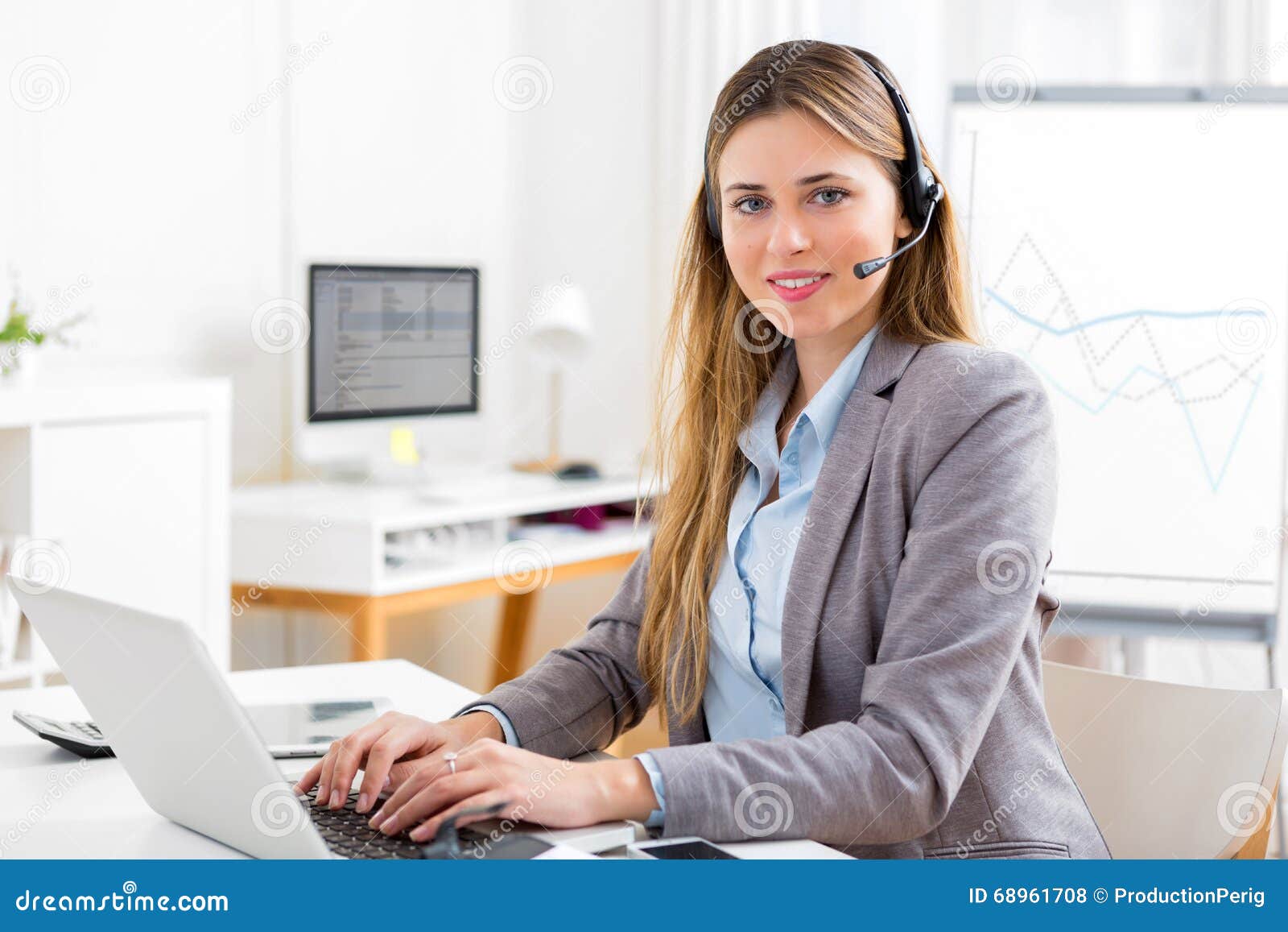 Young Attractive Woman Working at the Office Stock Photo - Image of ...
