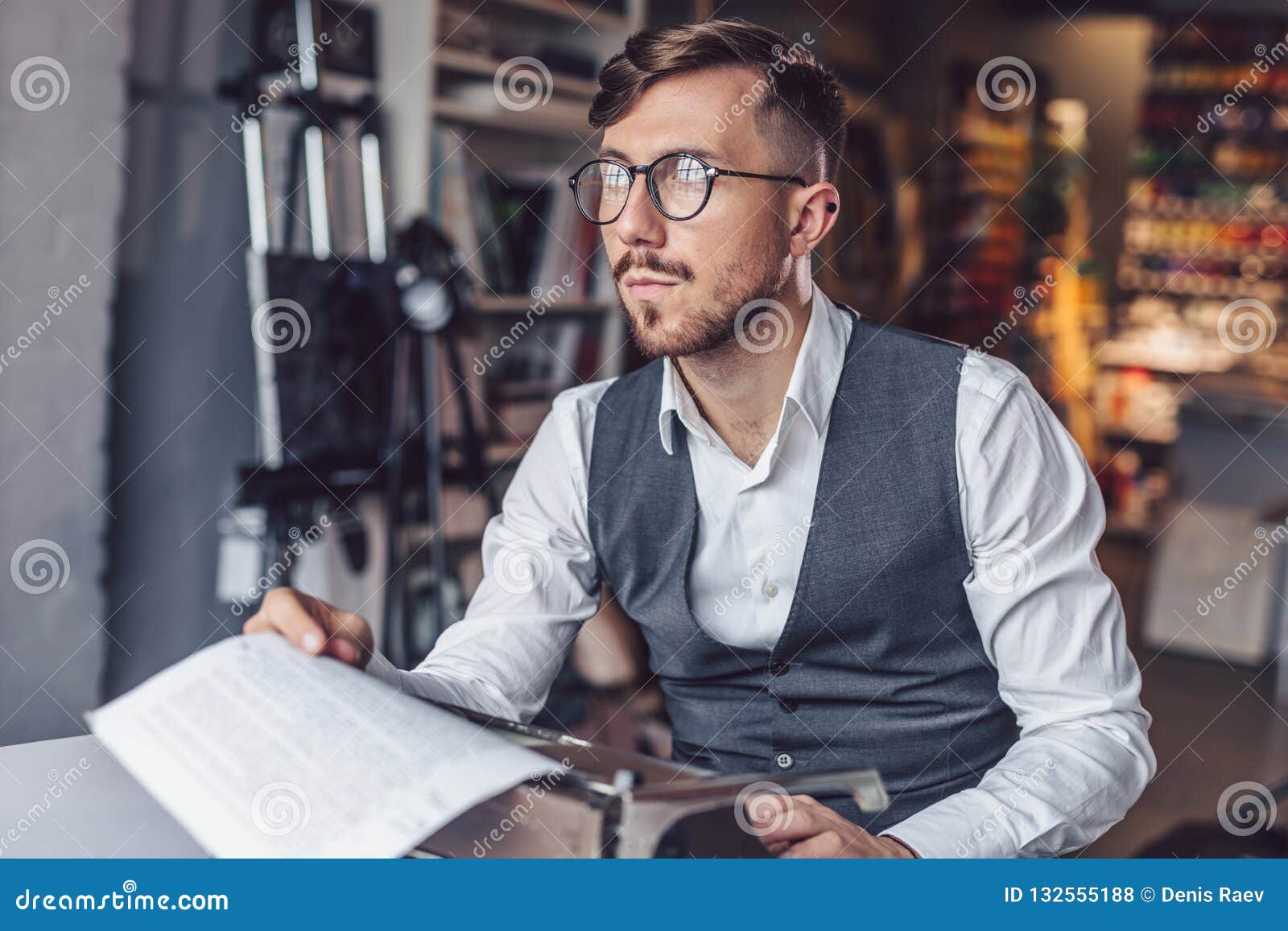 Young author in the office stock photo. Image of adult - 132555188