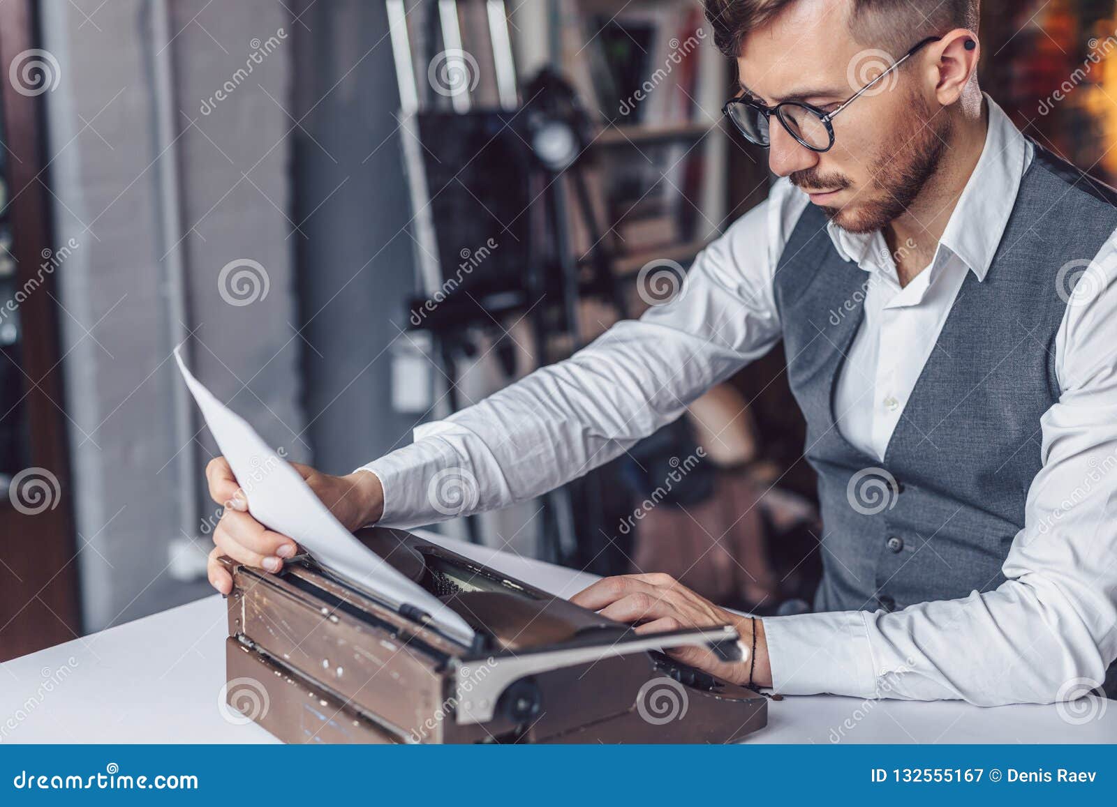Young Author with a Screenplay Stock Image - Image of type, typewriter ...