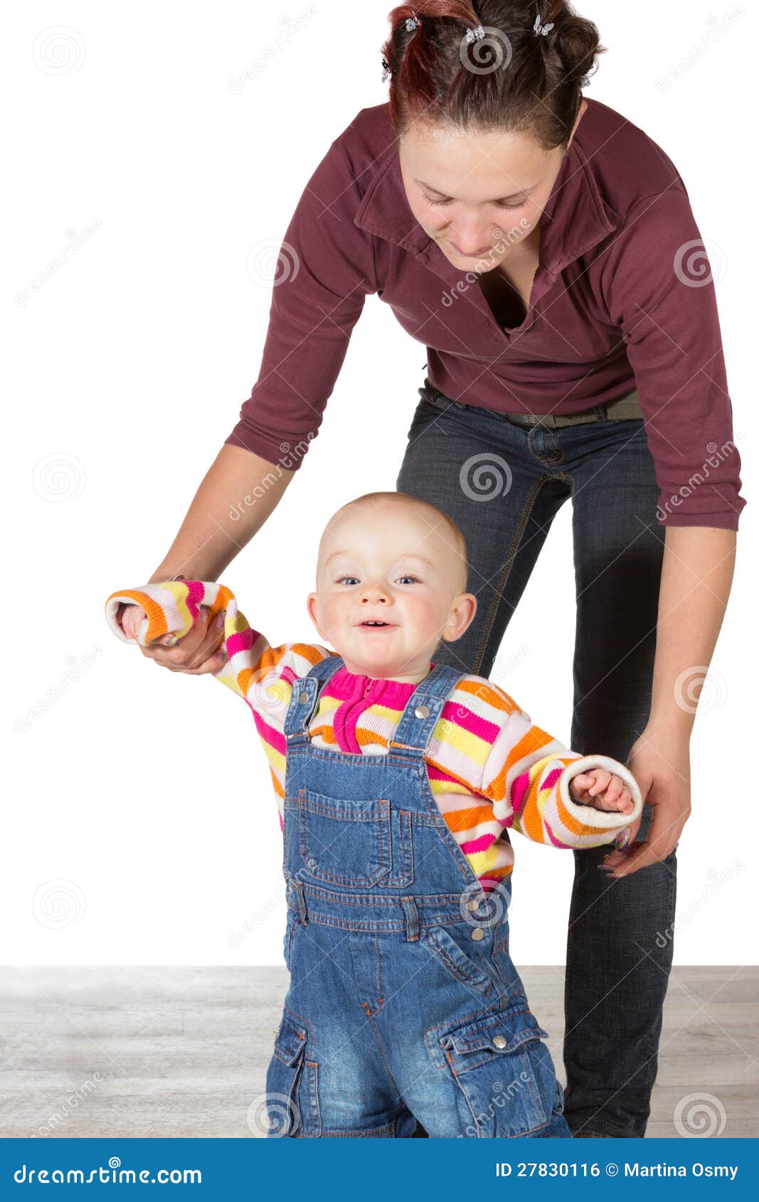 Young Baby Learning To Walk Stock Photo - Image of childcare ...