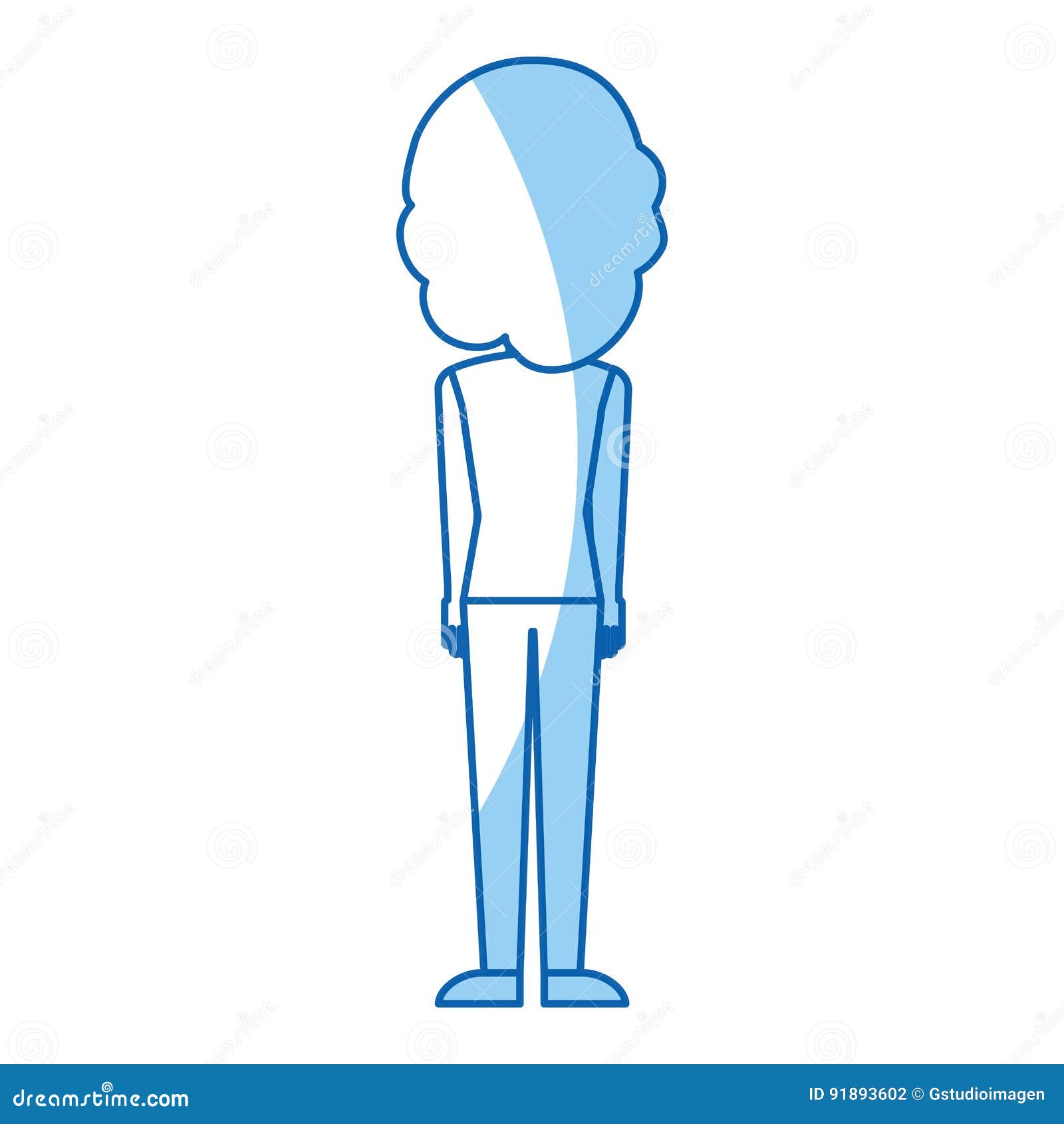 Young Back Woman Avatar Character Stock Vector - Illustration of people ...