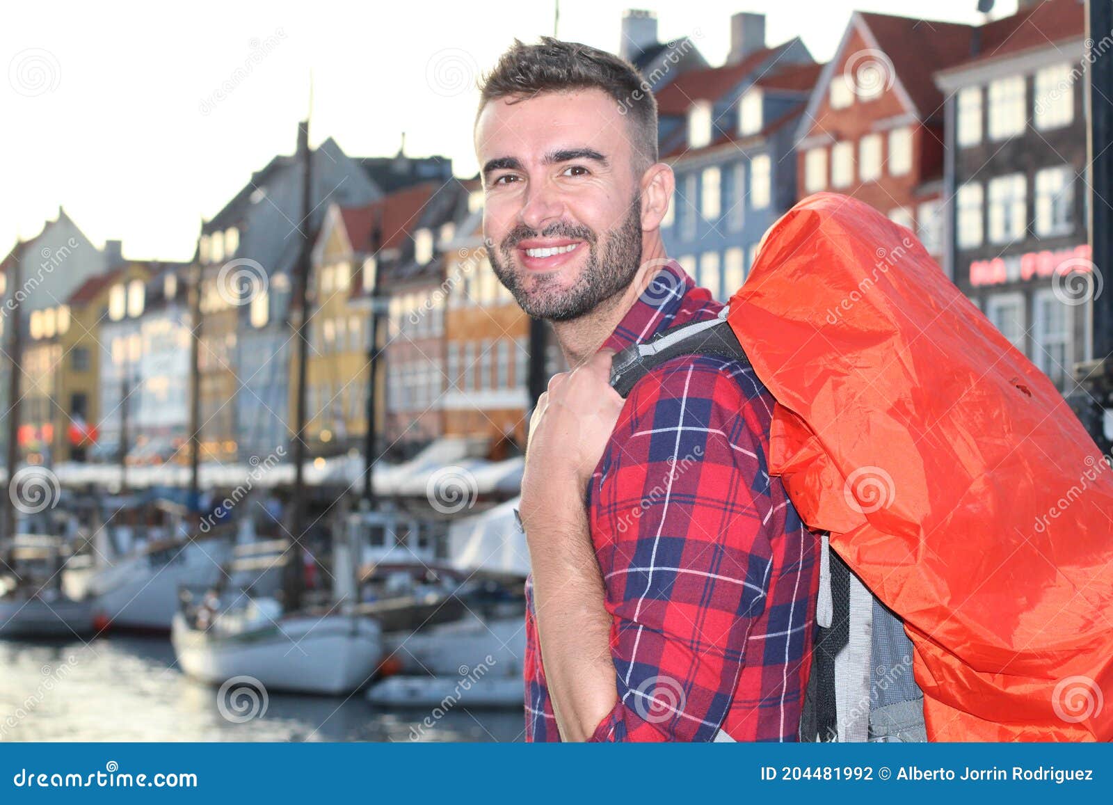 Young Backpacker Walking Around Denmark Stock Photo - Image of europe ...