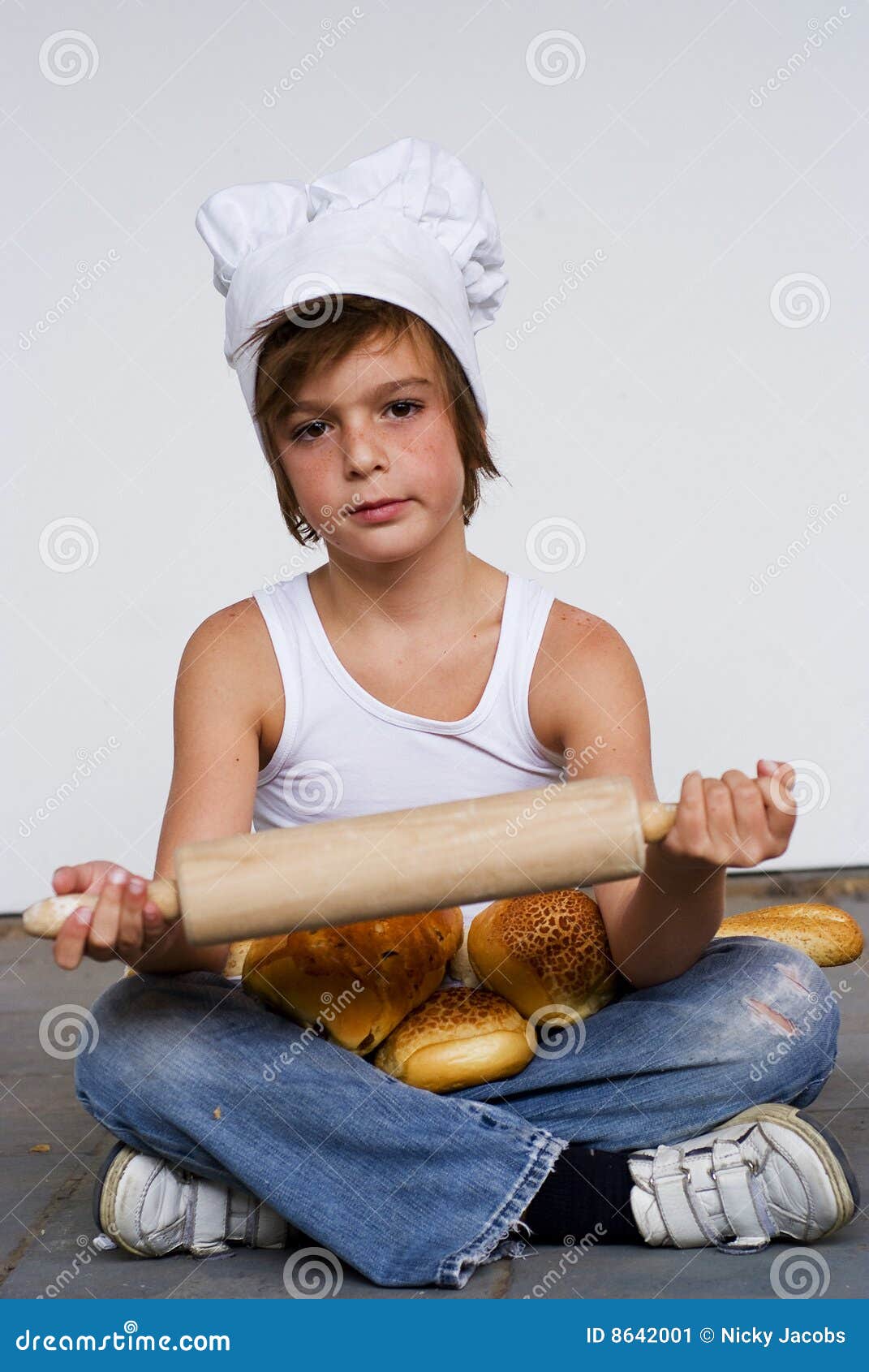Young baker boy and bread stock image. Image of happy - 8642001