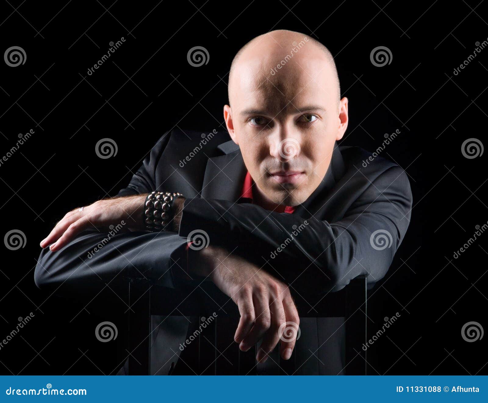 Young Bald Man Standing Shirtless Doing Happy Thumbs Up Gesture With ...