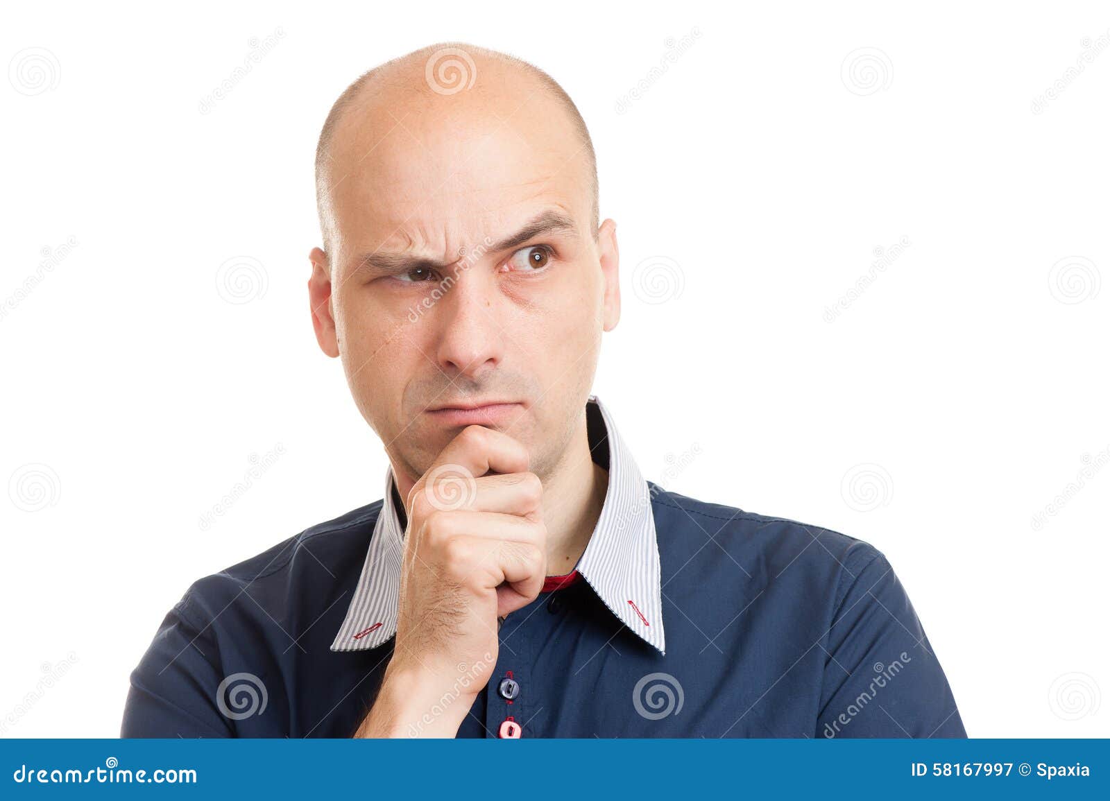 Young bald man doubting stock image. Image of life, employee - 58167997