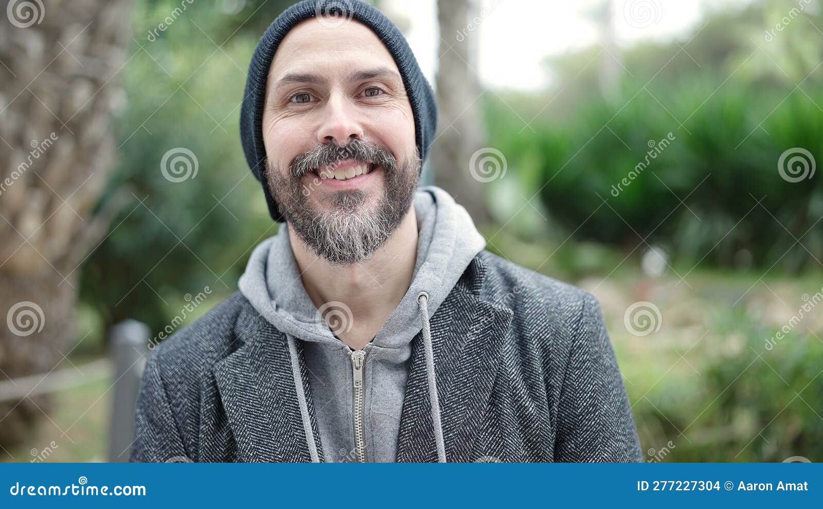 Young Bald Man Smiling Confident Standing at Park Stock Photo - Image ...