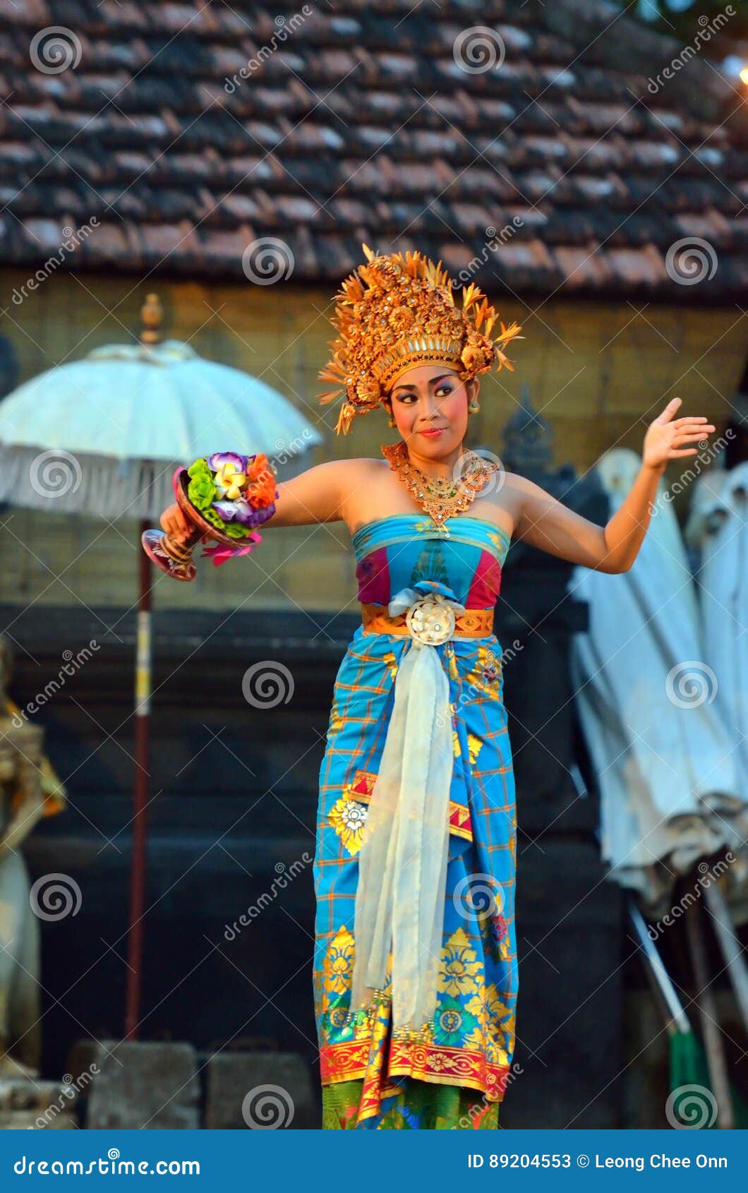 Young Balinese Female Dancer Performing Traditional Dance Editorial ...