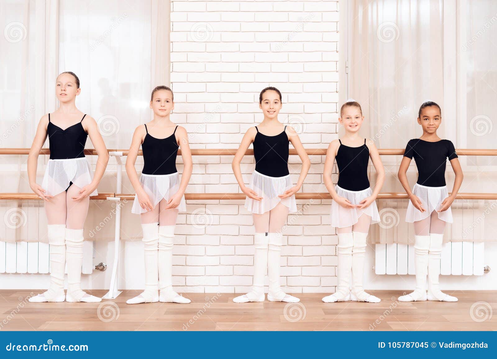 Young Ballerinas Rehearsing in the Ballet Class. Stock Image - Image of ...