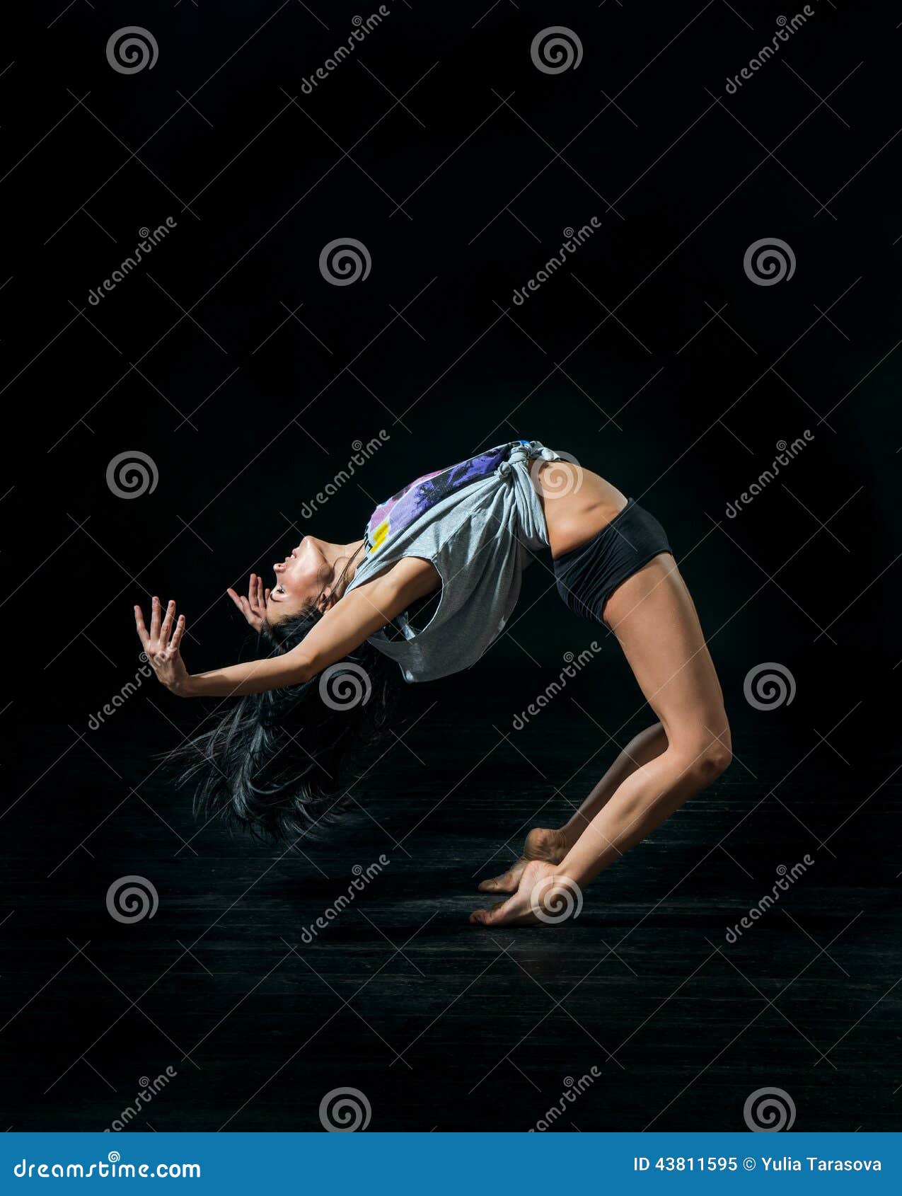 Young Ballet Dancer Dansing On White Background Stock Image - Image of ...